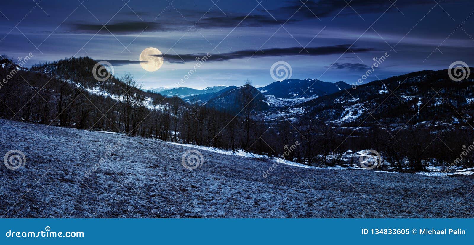 Panorama of Countryside in Springtime at Night 库存图片 - 图片 包括有 多山, 背包 ...