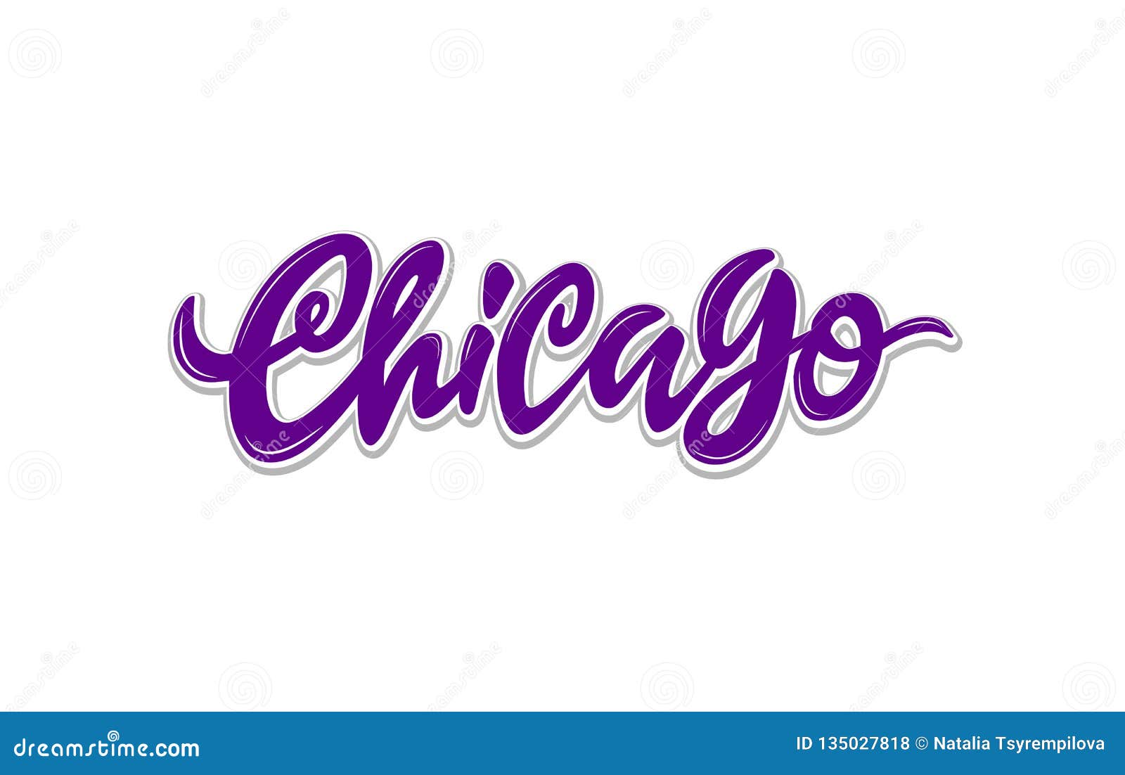 Chicago Hand Drawn Lettering Απεικόνιση αποθεμάτων - εικονογραφία από ...