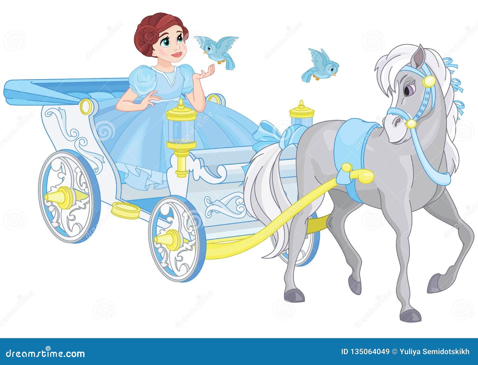 Little Princess in Royal Carriage Ilustração do Vetor - Ilustração de ...
