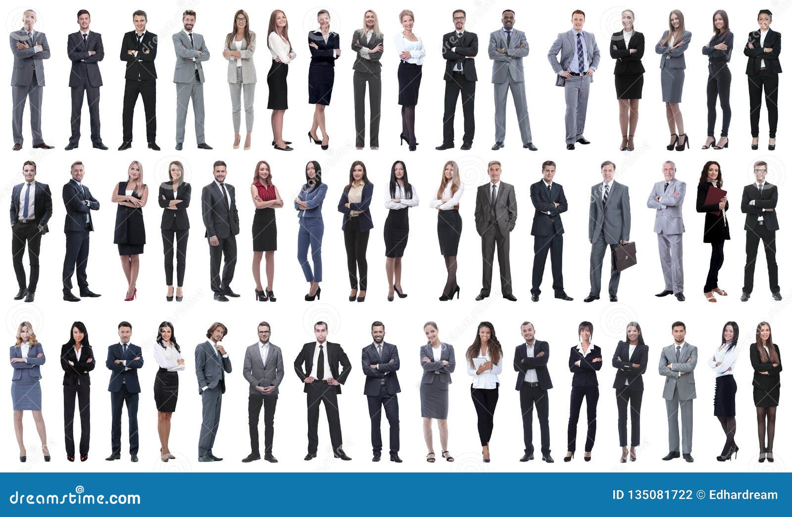 Collage of a Variety of Business People Standing in a Row Стоковое Фото ...