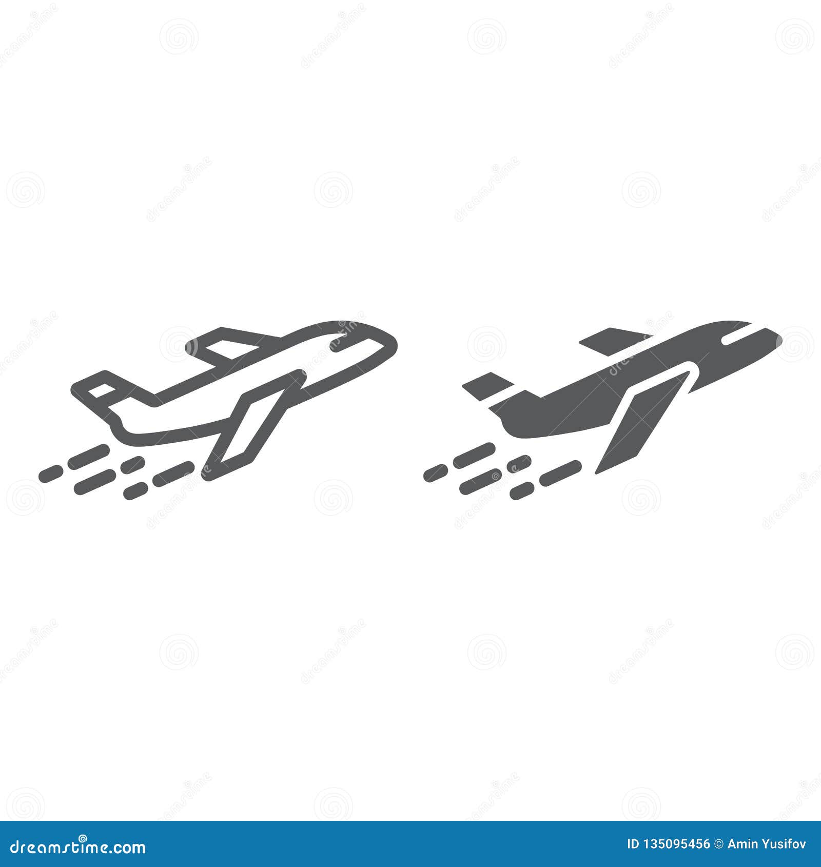 Airplane Line and Glyph Icon, Aircraft and Travel, Plane Sign, Vector ...