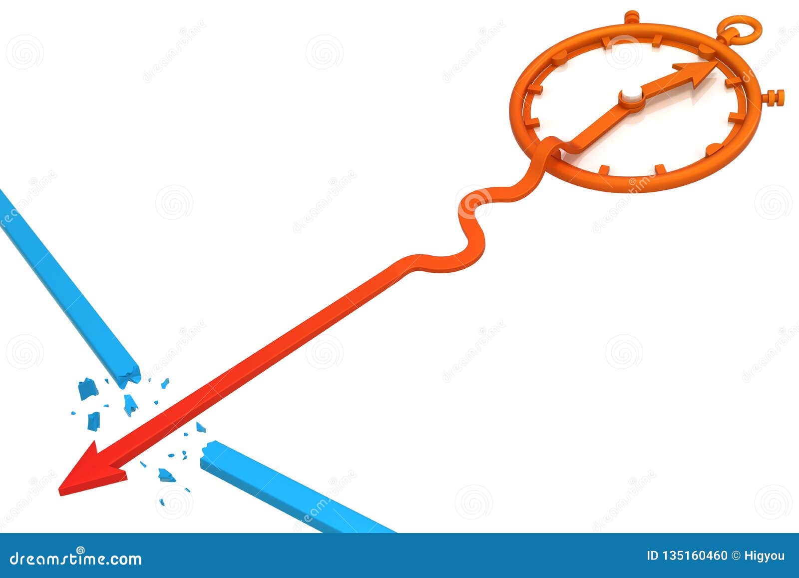 Arrow Time Break Through stock abbildung. Illustration von surreal ...
