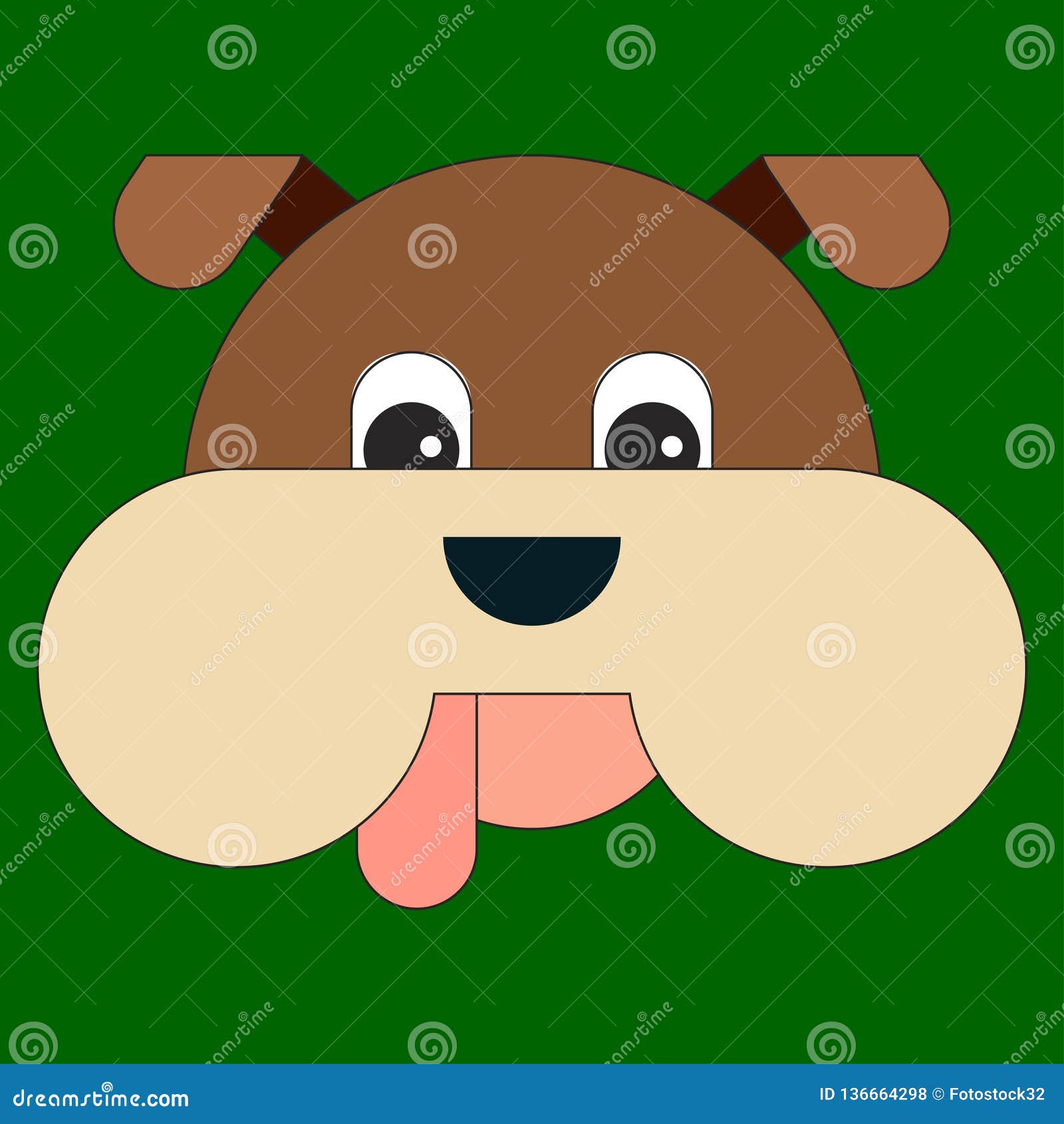 Head of a Dog in Cartoon Flat Style Stock Illustratie - Illustration of ...