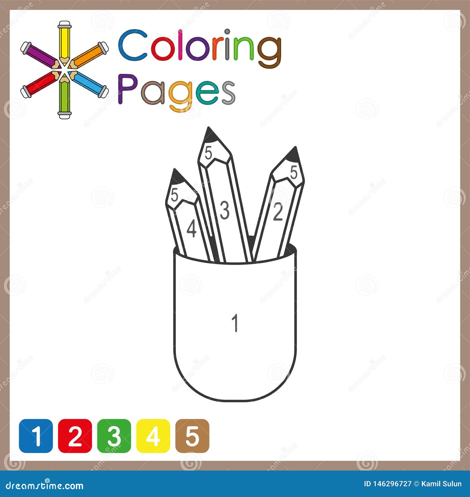Coloring Page for Kids, Color the Parts of the Object According To ...