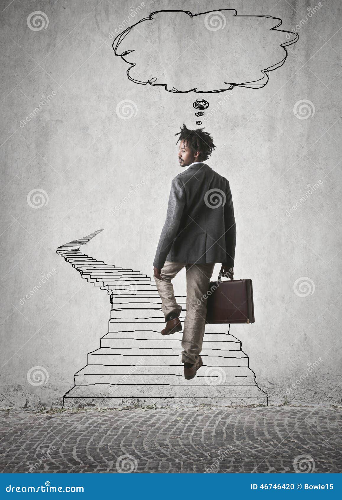 Man going up the stairs foto de archivo. Imagen de negro - 46746420