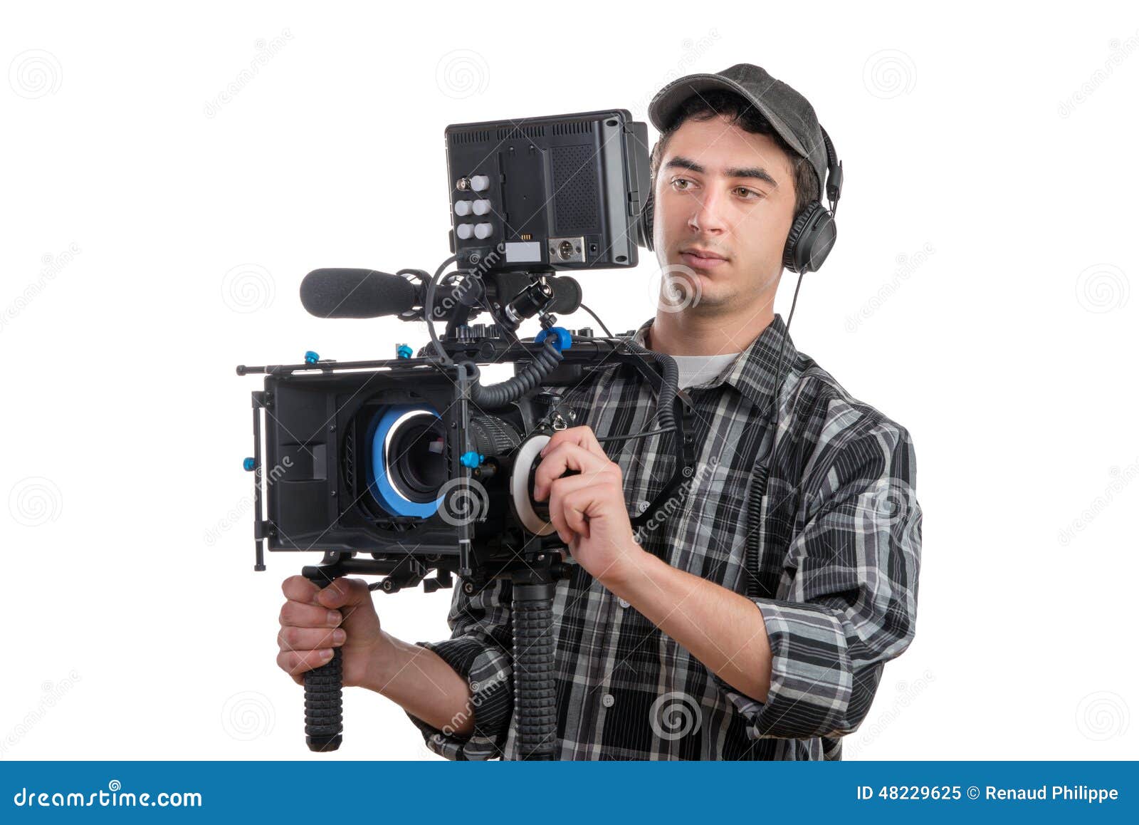 Young Cameraman and Professional Camera 库存图片 - 图片 包括有 技术, 设备: 48229625