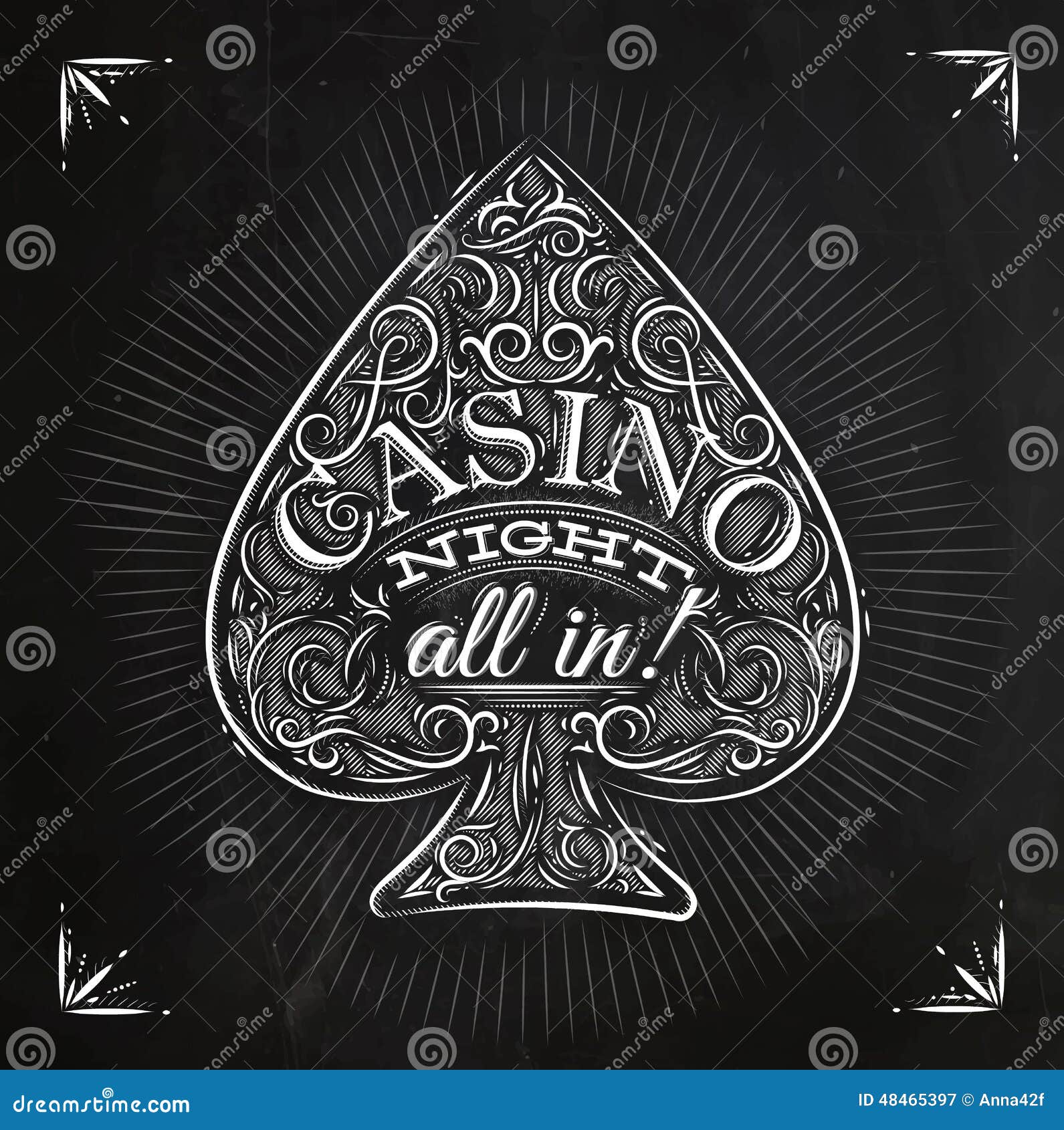 Spades casino night chalk ilustración del vector. Ilustración de éxito ...