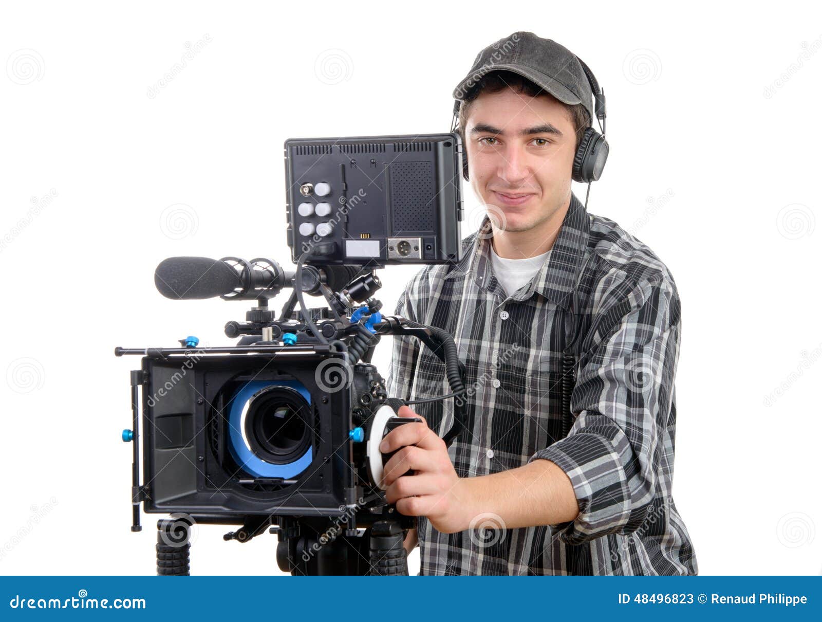 Young Cameraman with Movie Camera 库存图片 - 图片 包括有 年轻, 人员: 48496823