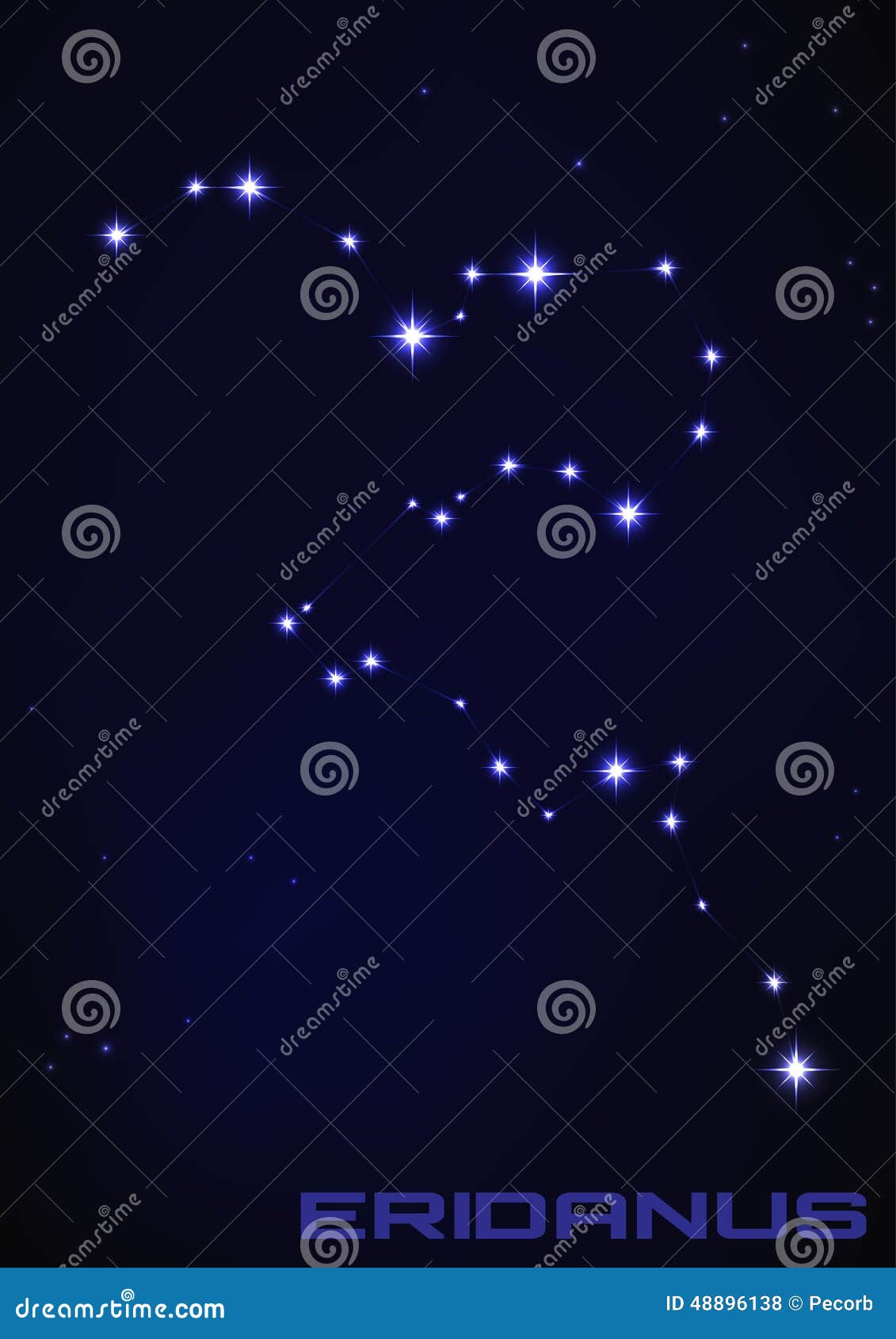 Eridanus constellation 向量例证. 插画 包括有 神话, 艺术, 向量, 天龙属, 照亮 - 48896138