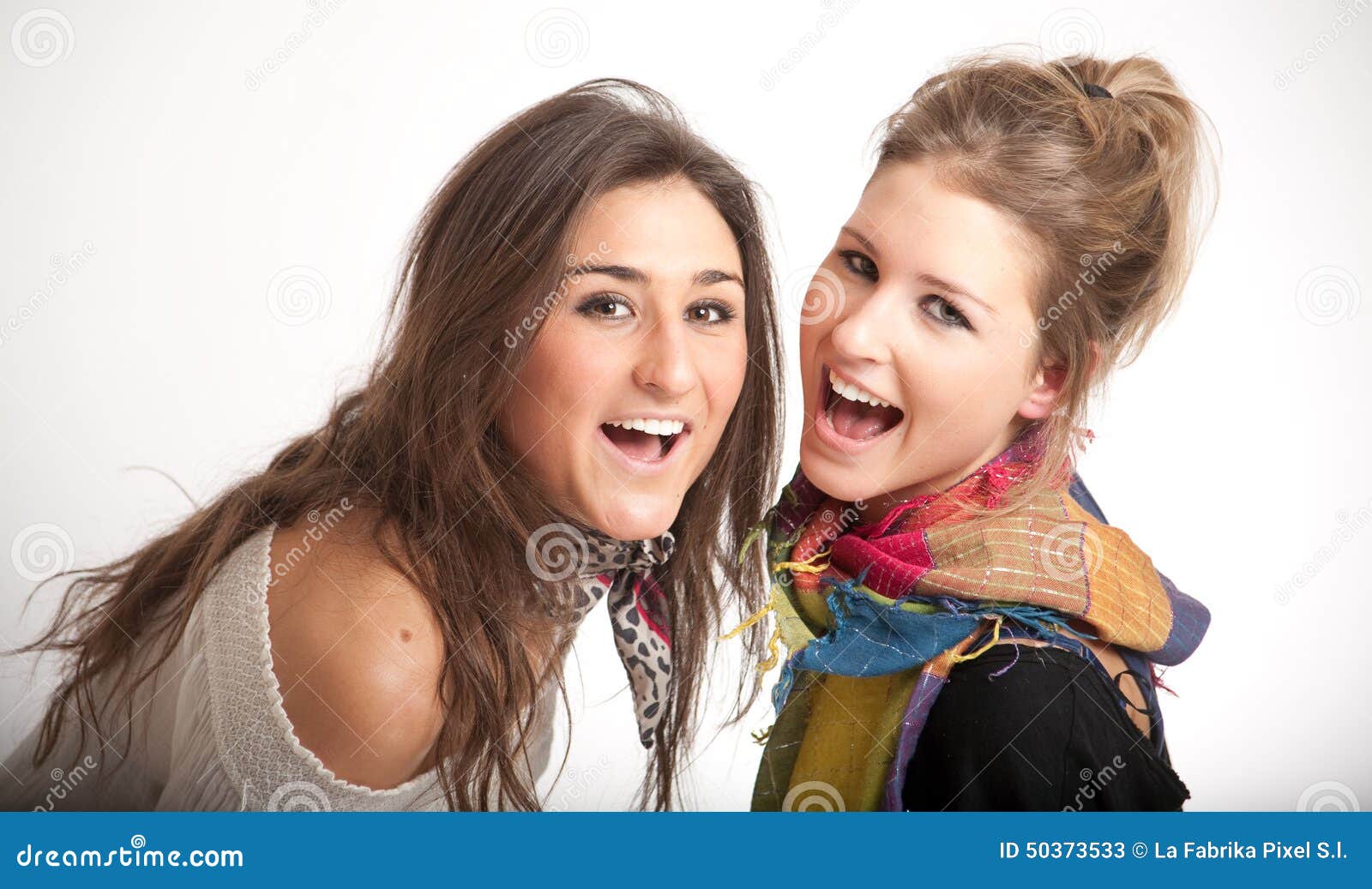 Laughing young girls immagine stock. Immagine di insieme - 50373533