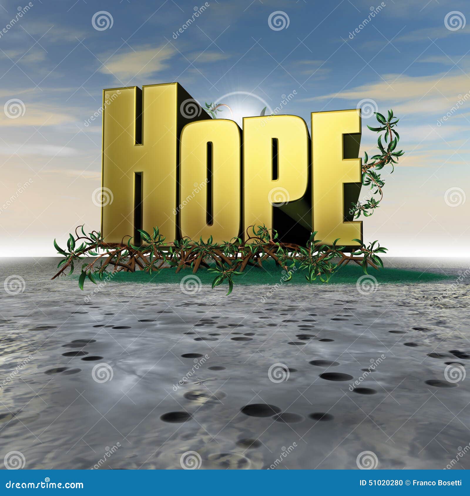 Hope text with roots ilustração stock. Ilustração de nascente - 51020280
