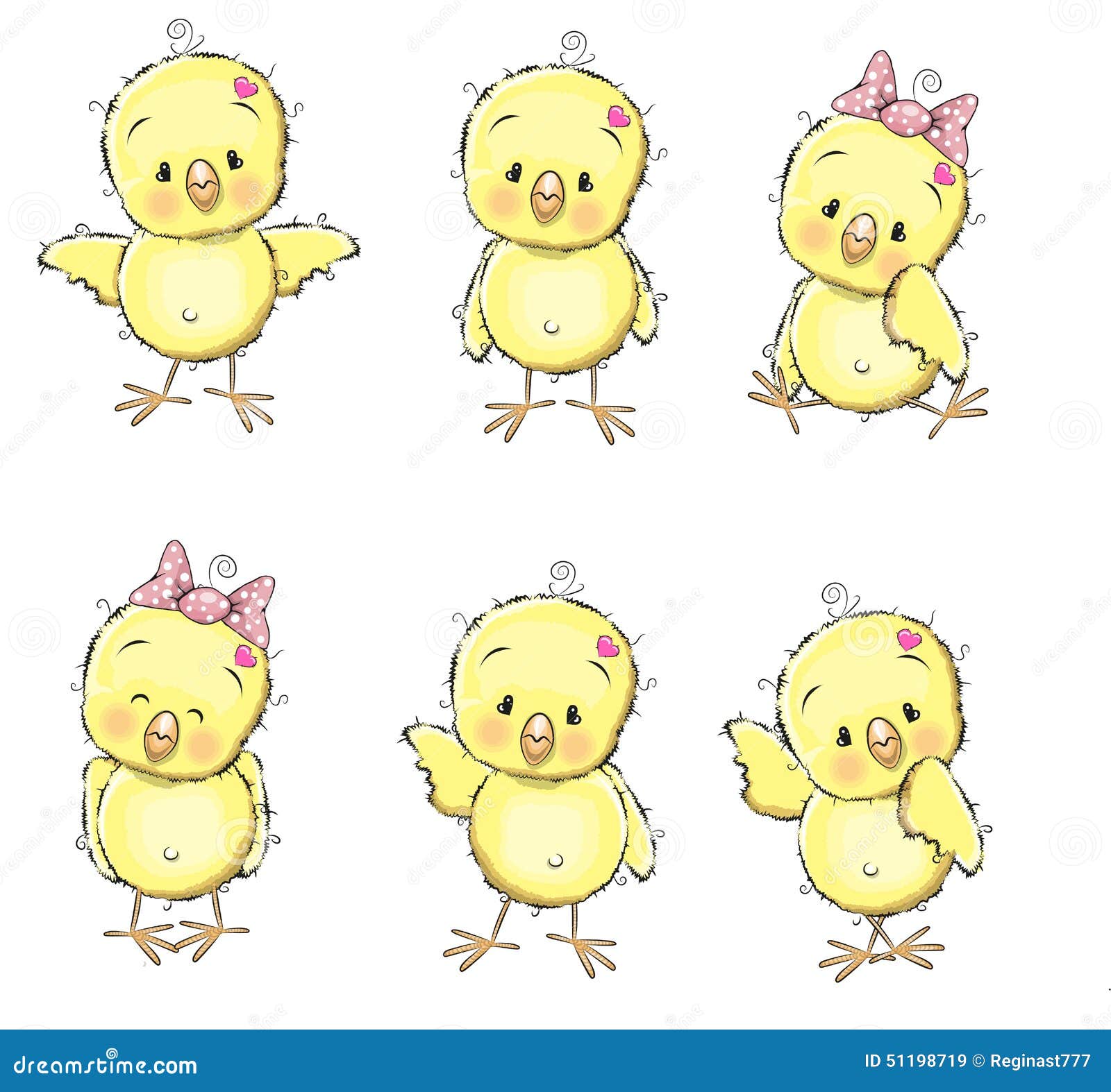 Six chicks ilustração do vetor. Ilustração de amarelo - 51198719