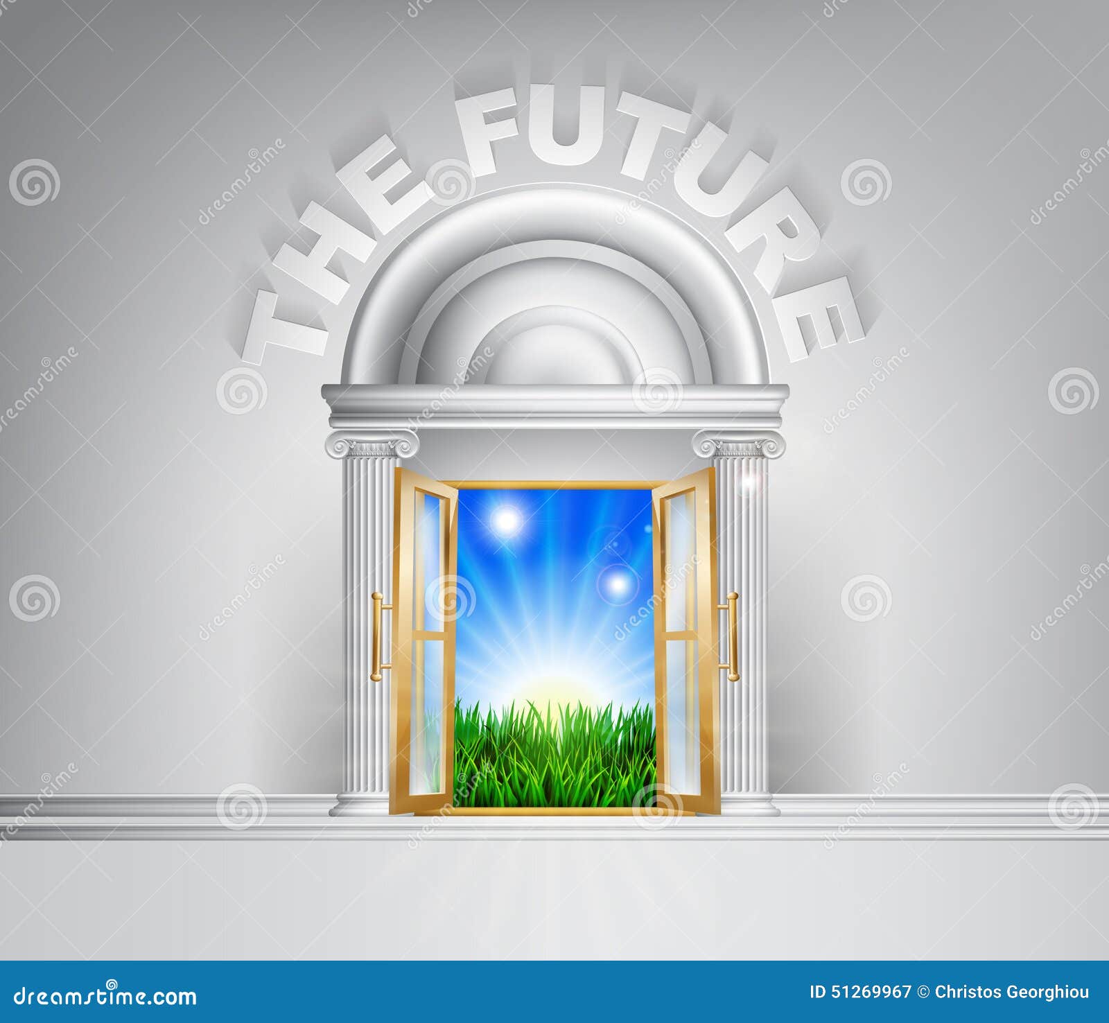 Door to the future concept ilustración del vector. Ilustración de ayuda ...