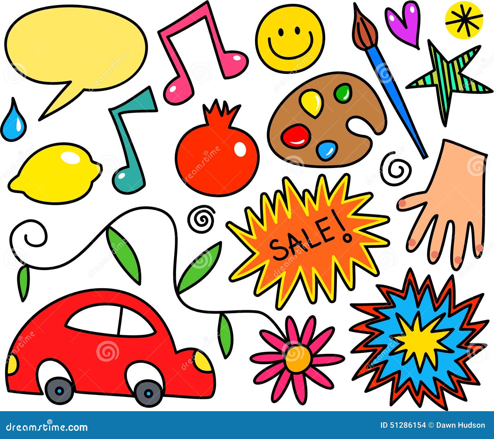 Whimsical Icon Set stock de ilustración. Ilustración de granada - 51286154