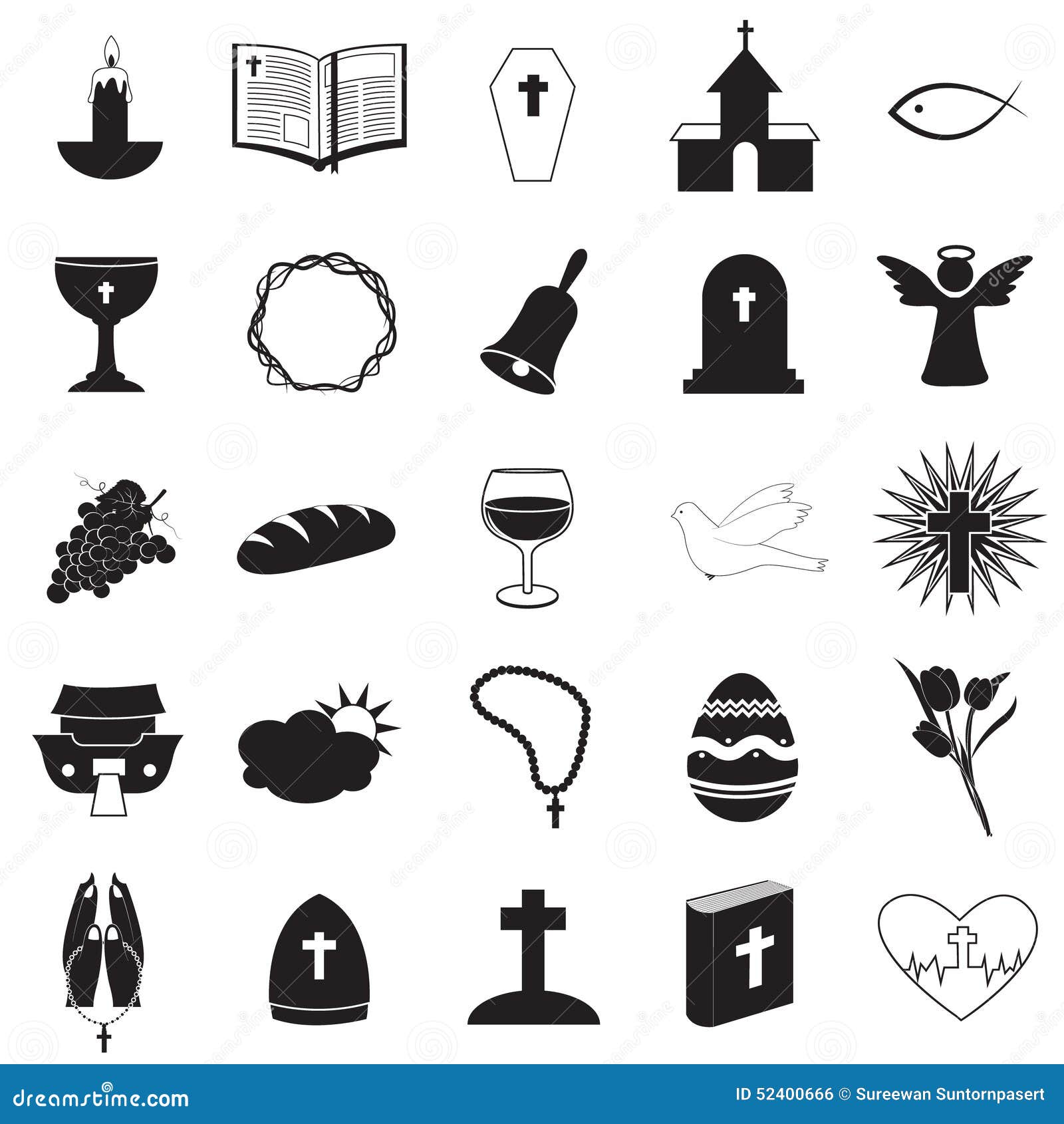 Christian Icons Collection 向量例证. 插画 包括有 蜡烛, 设置, 天使, 戈布莱 - 52400666