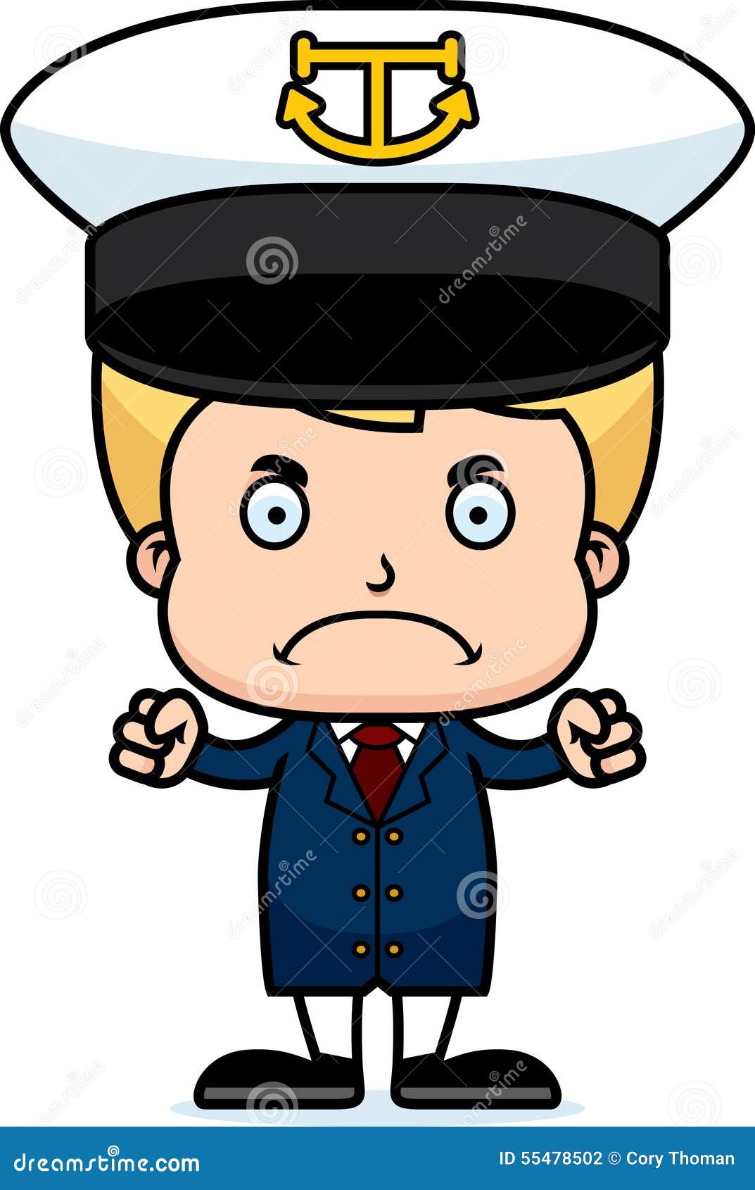 Cartoon Angry Boat Captain Boy Ilustração do Vetor - Ilustração de ...