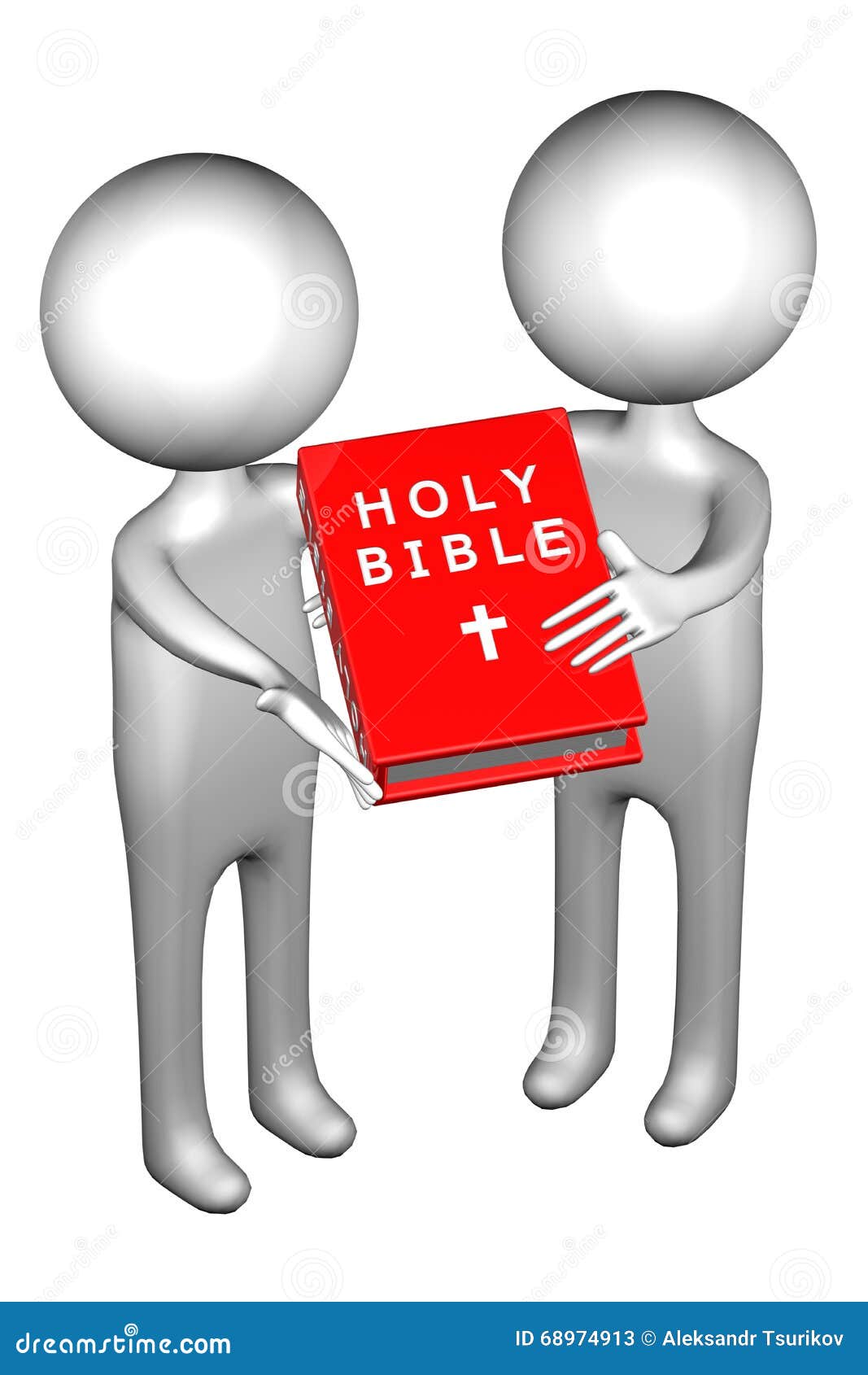 3d People with Holy Bible stock de ilustración. Ilustración de rezo ...