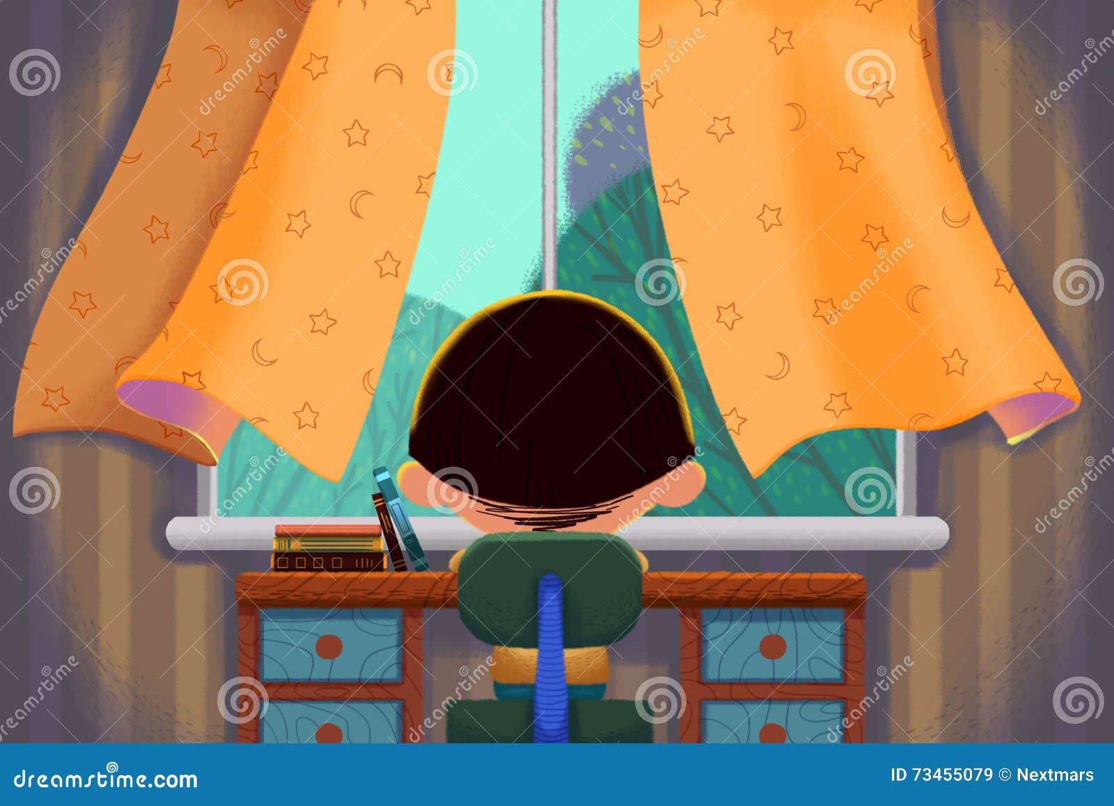 Creative Illustration and Innovative Art: Little Boy in Front of the ...