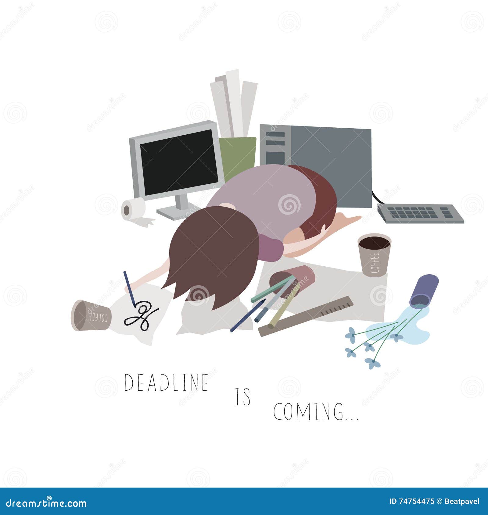 Deadline is Coming Closer ilustração stock. Ilustração de ...