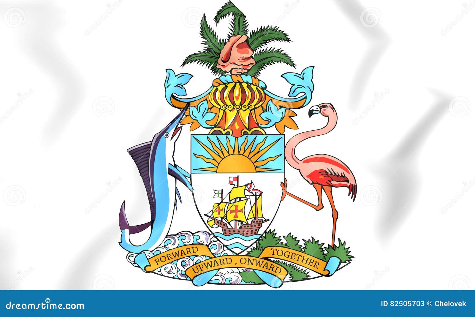 Bahamas Coat of Arms. ilustração stock. Ilustração de naturalizado ...