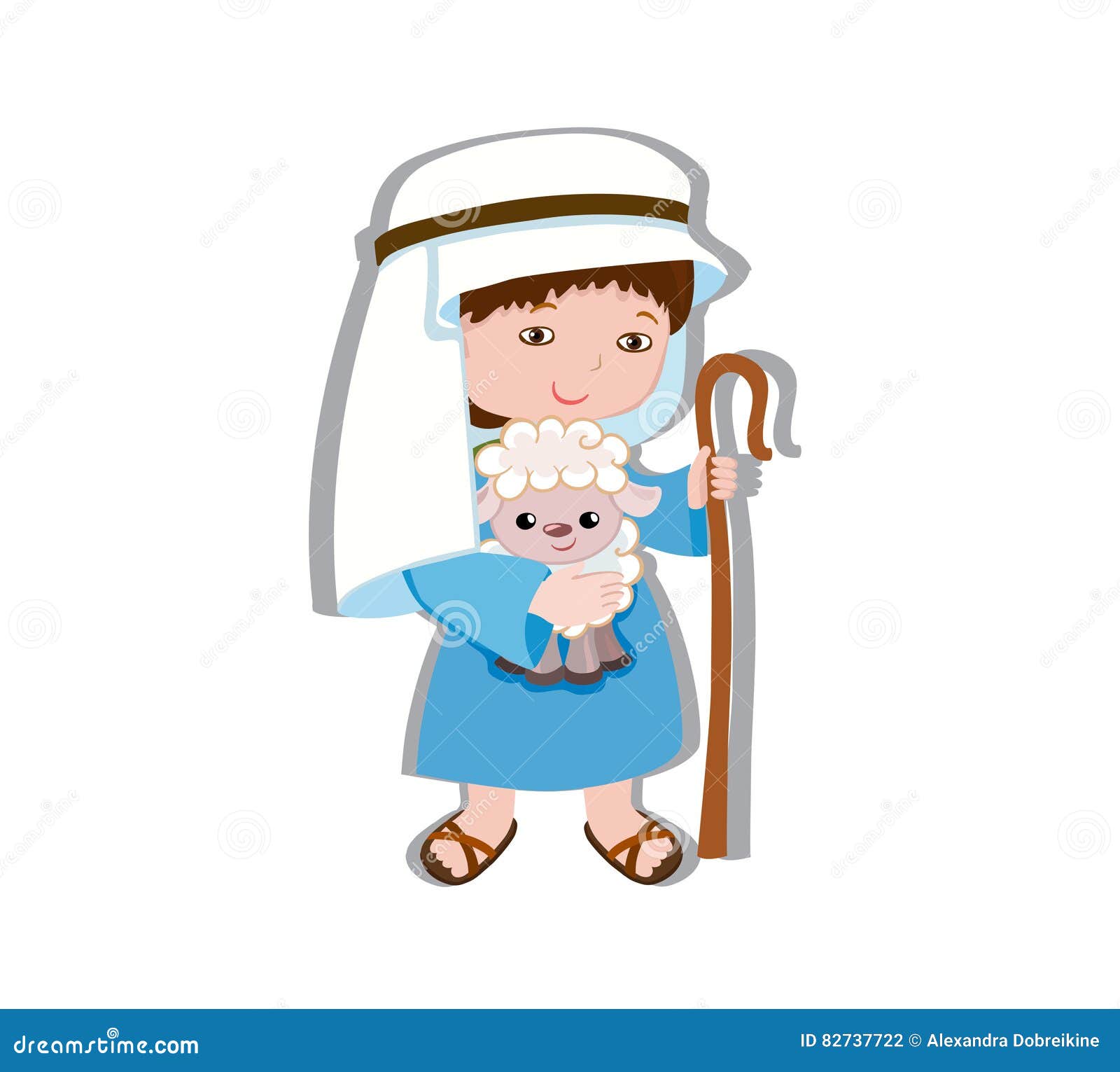 Illustration of Good Shepherd Cartoon Design. Ilustração do Vetor ...