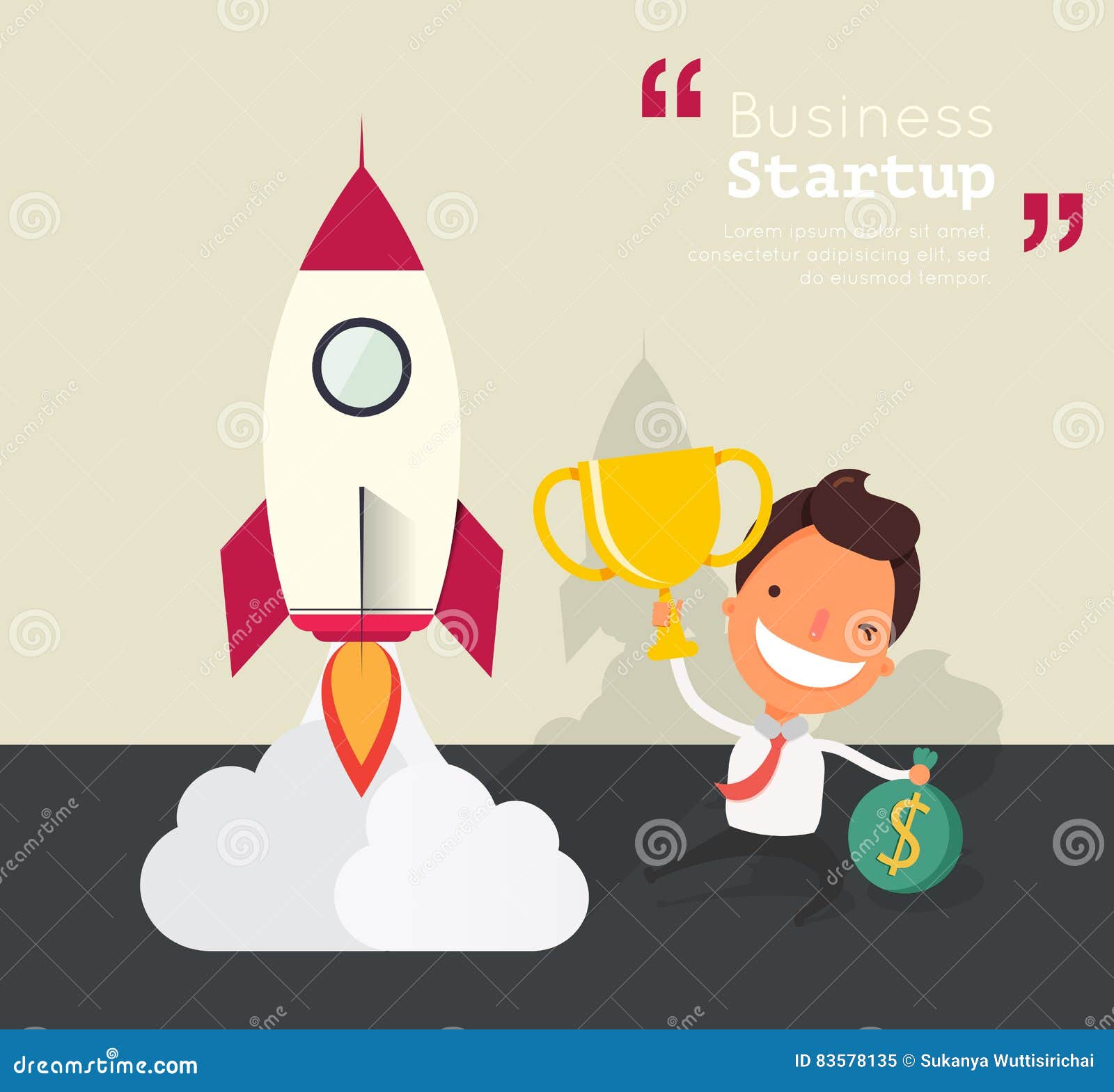 Business Cartoon Characters for Start Up Concept. Ilustração Stock ...