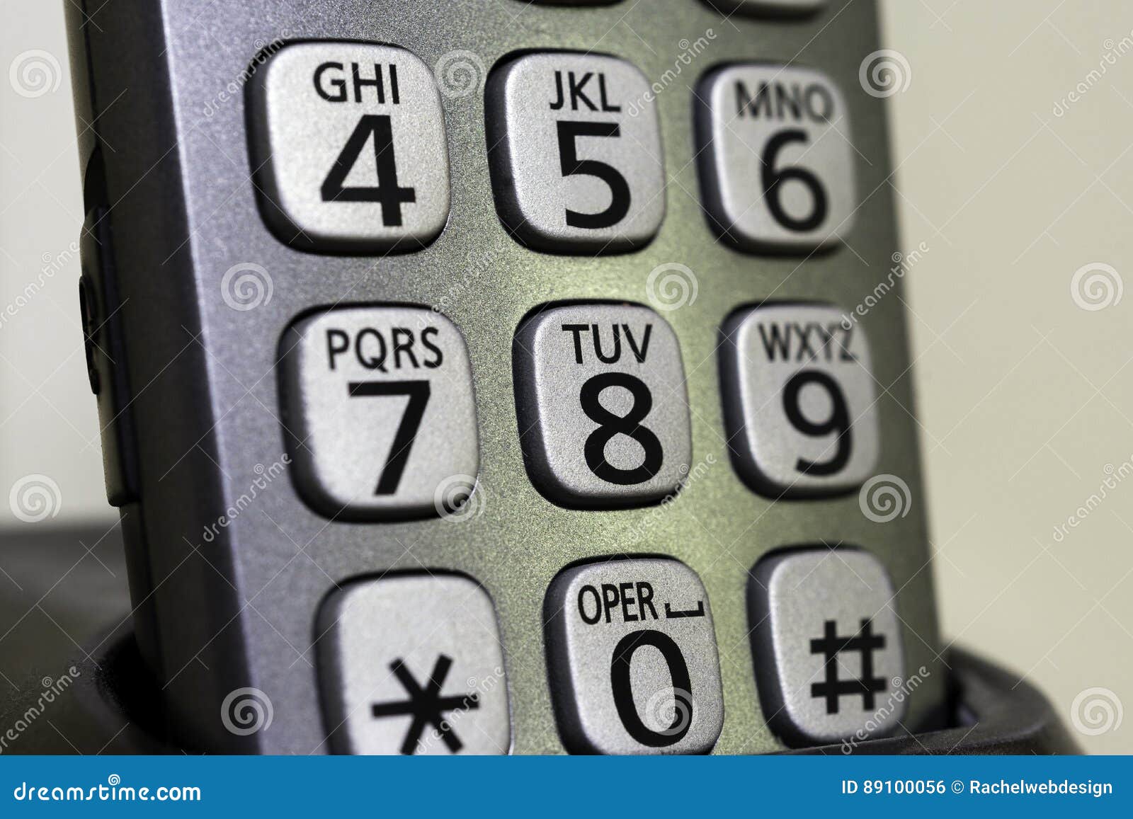 Closeup of Cordless Phone Numbers and Letters on Buttons Sitting Foto ...