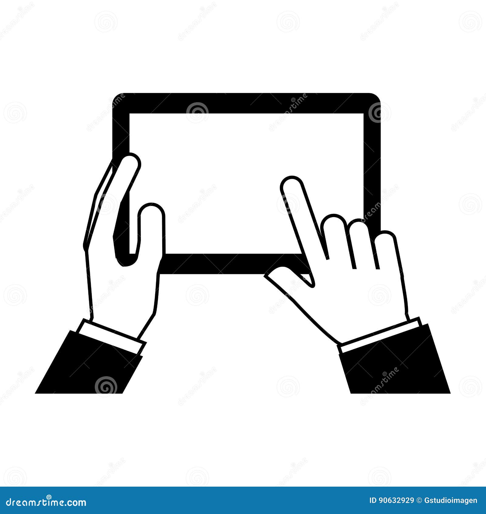 Hands user smartphone icon ilustración del vector. Ilustración de ...