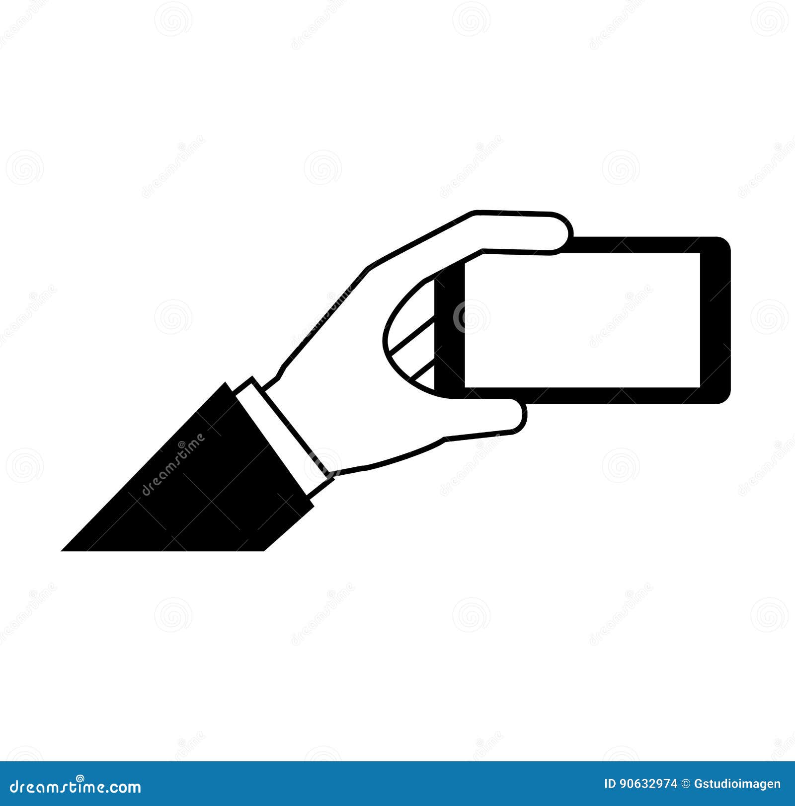 Hands user smartphone icon ilustración del vector. Ilustración de ...