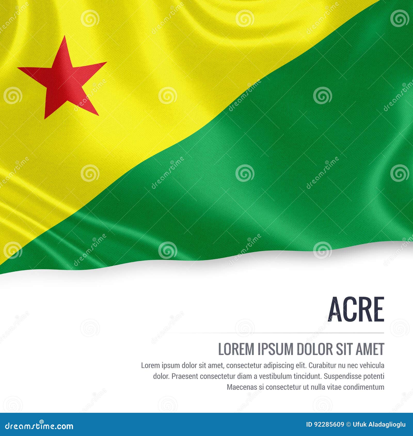 Brazilian State Acre Flag Waving. Ilustração Stock - Ilustração de ...