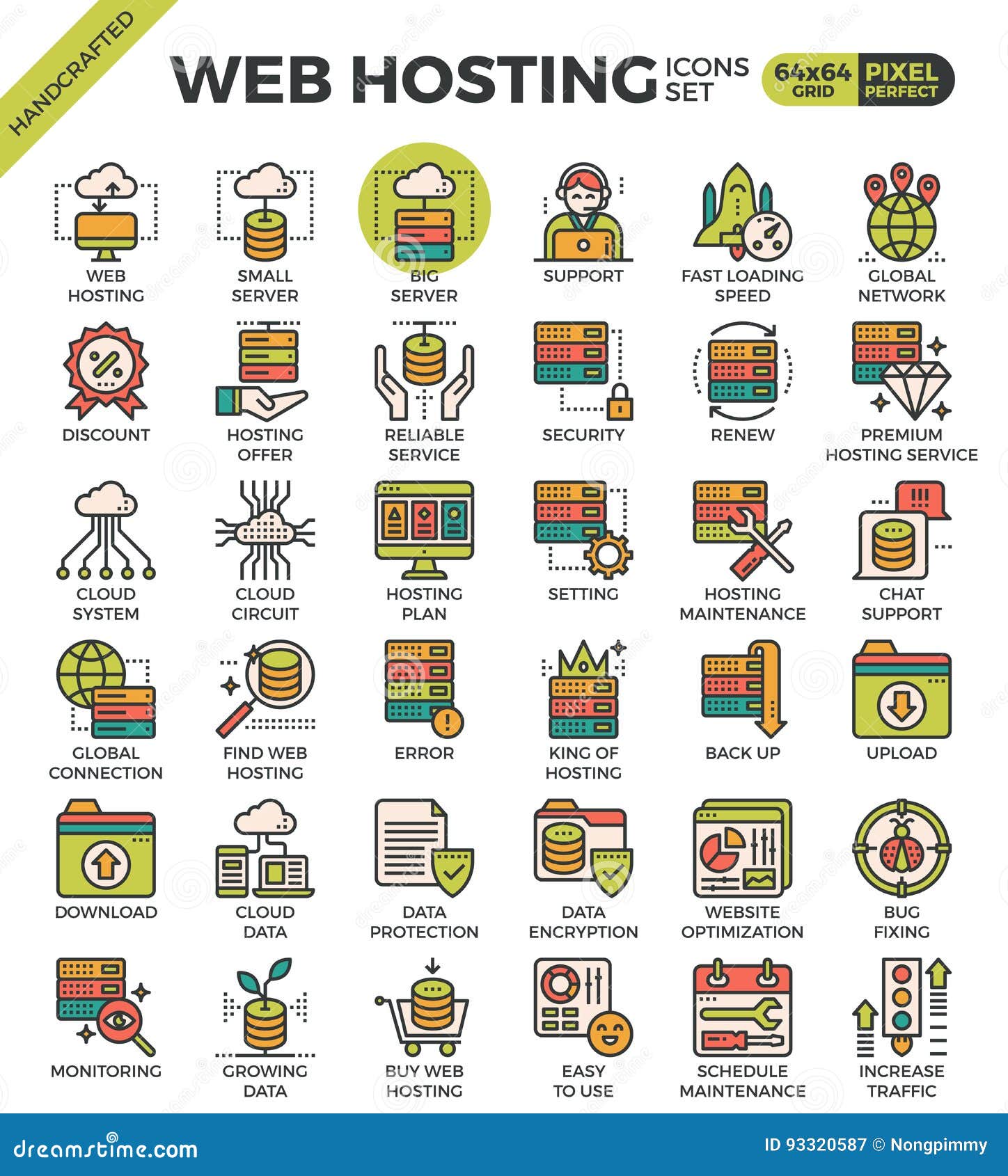 Web hosting icons ilustración del vector. Ilustración de oferta - 93320587