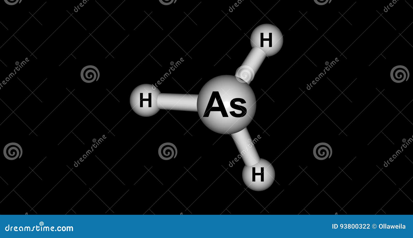 Arsine Molecular Structure Isolated on Black Ilustração Stock ...