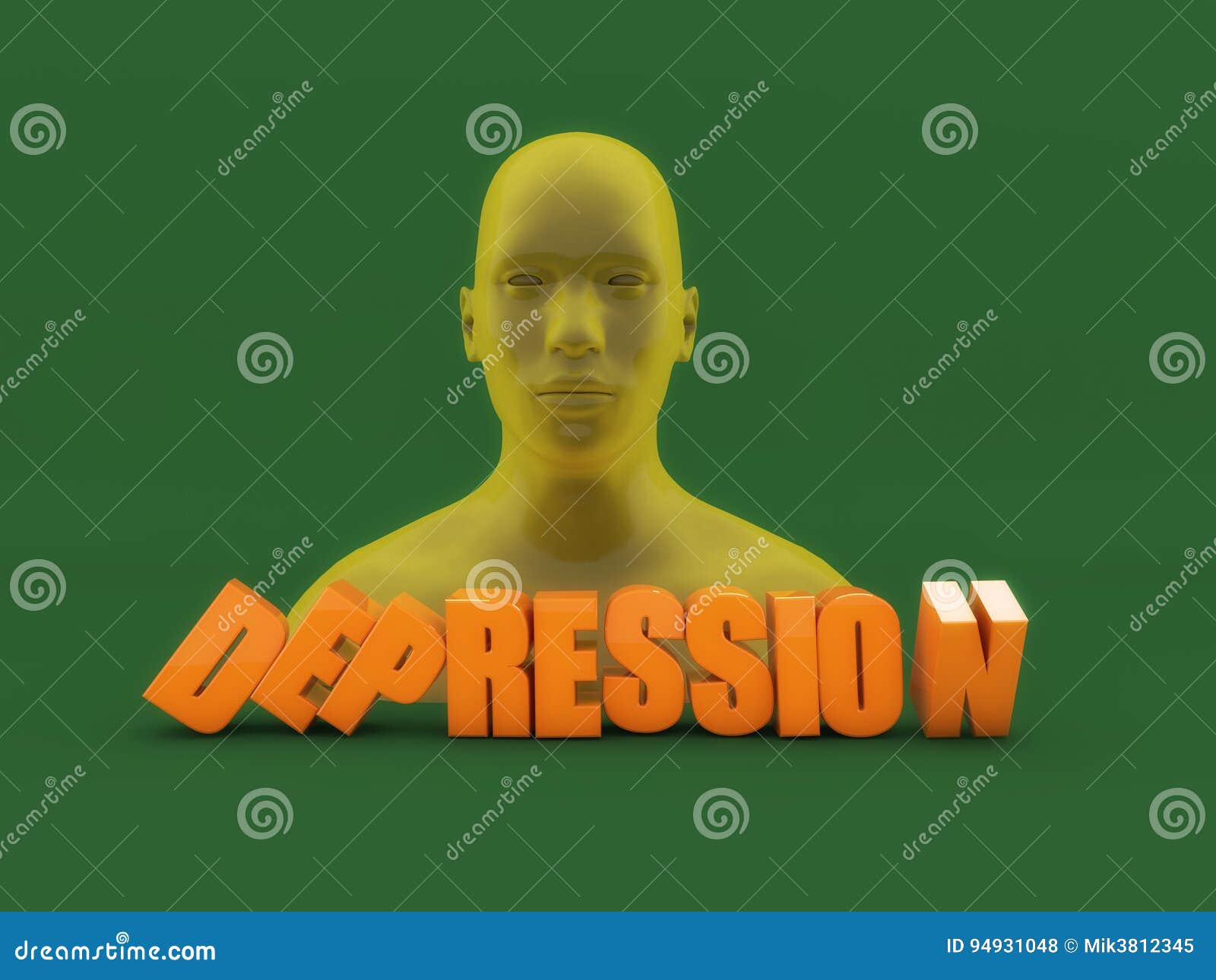 3d Head and Depression Text Stock de ilustración - Ilustración de salud ...