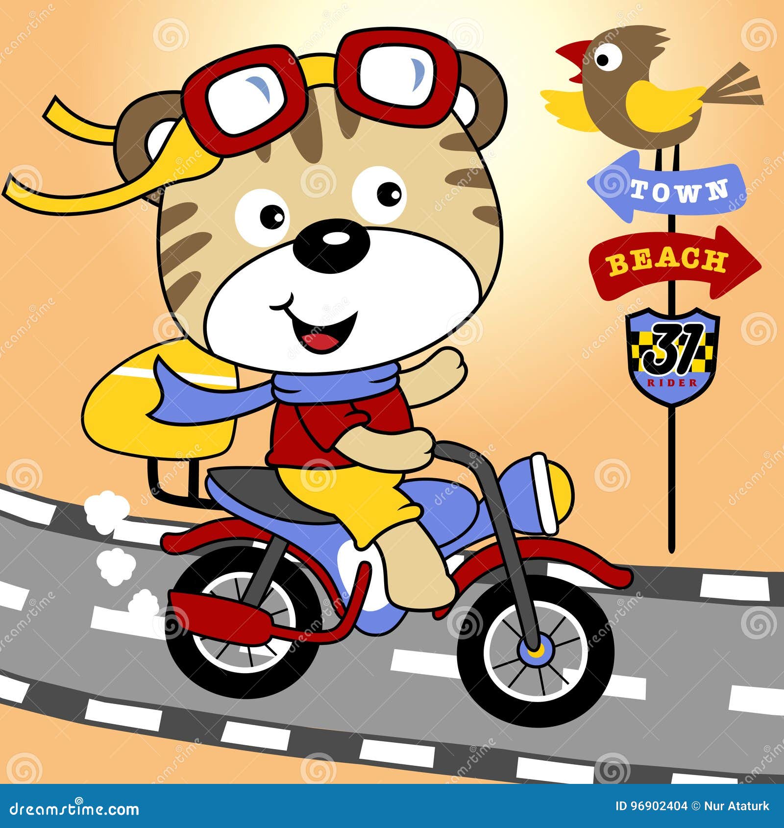 Biker cartoon ilustração do vetor. Ilustração de cachecol - 96902404