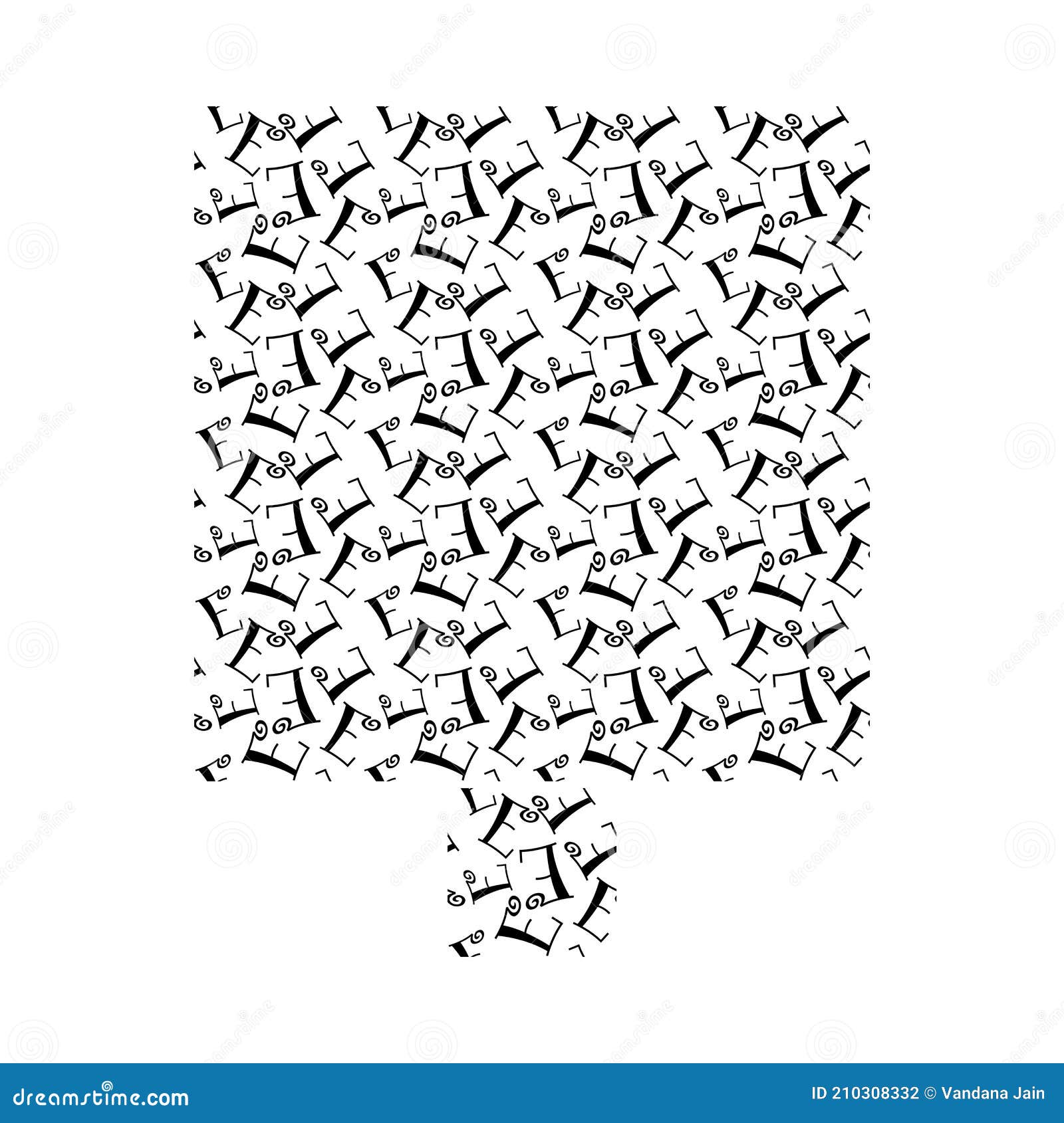 E Alphabet Pattern With Black Bold Latin Letters.continuous Letters ...