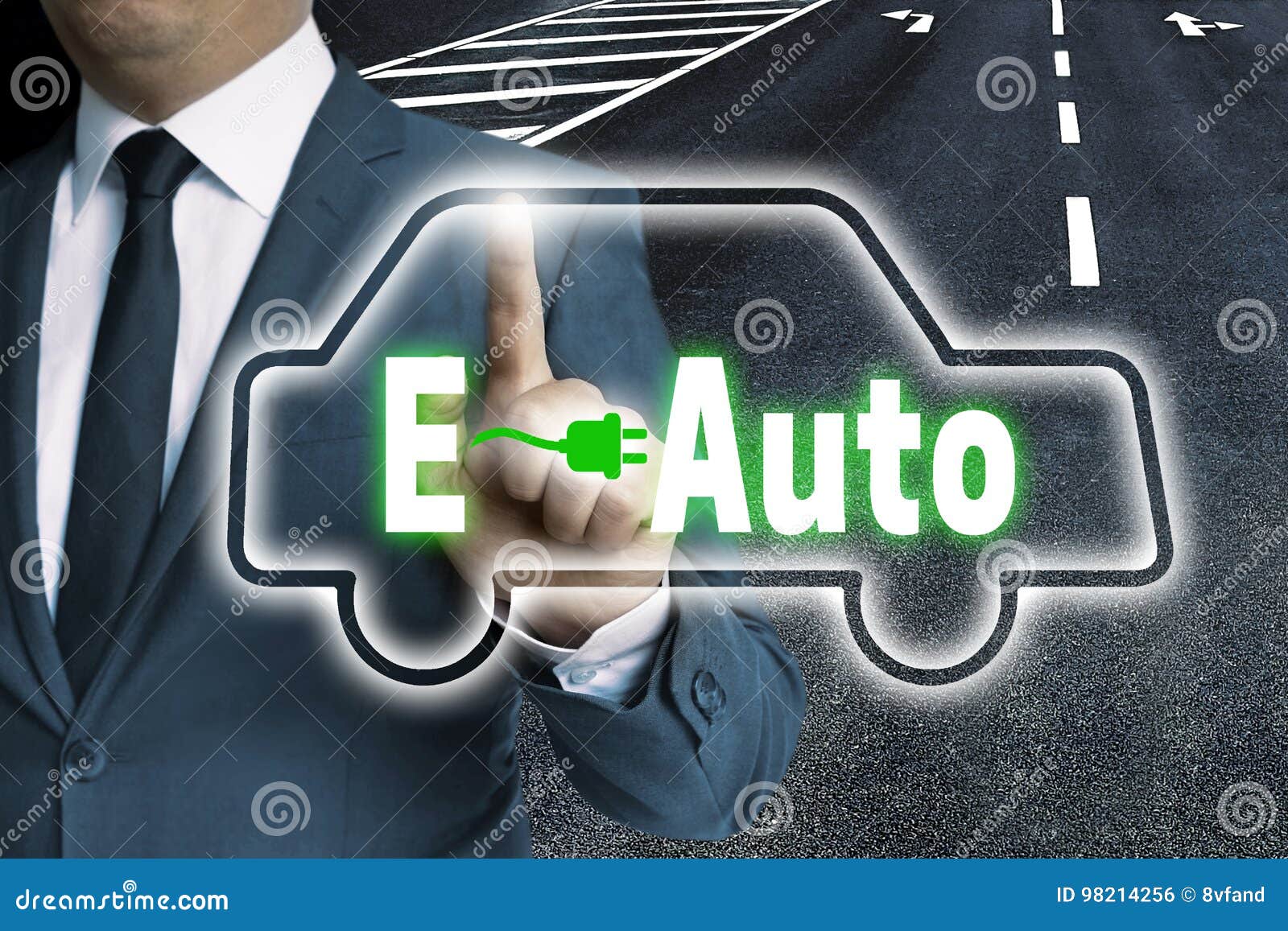E-Auto Touchscreen is Operated by Man Stock Photo - Image of mobility ...
