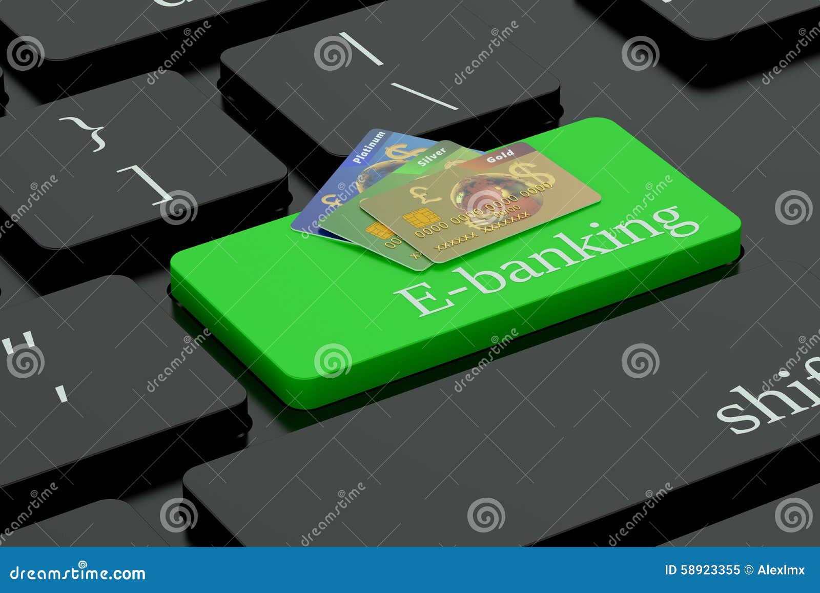 E-banking Concept on Keyboard Button Stock Illustration - Illustration ...