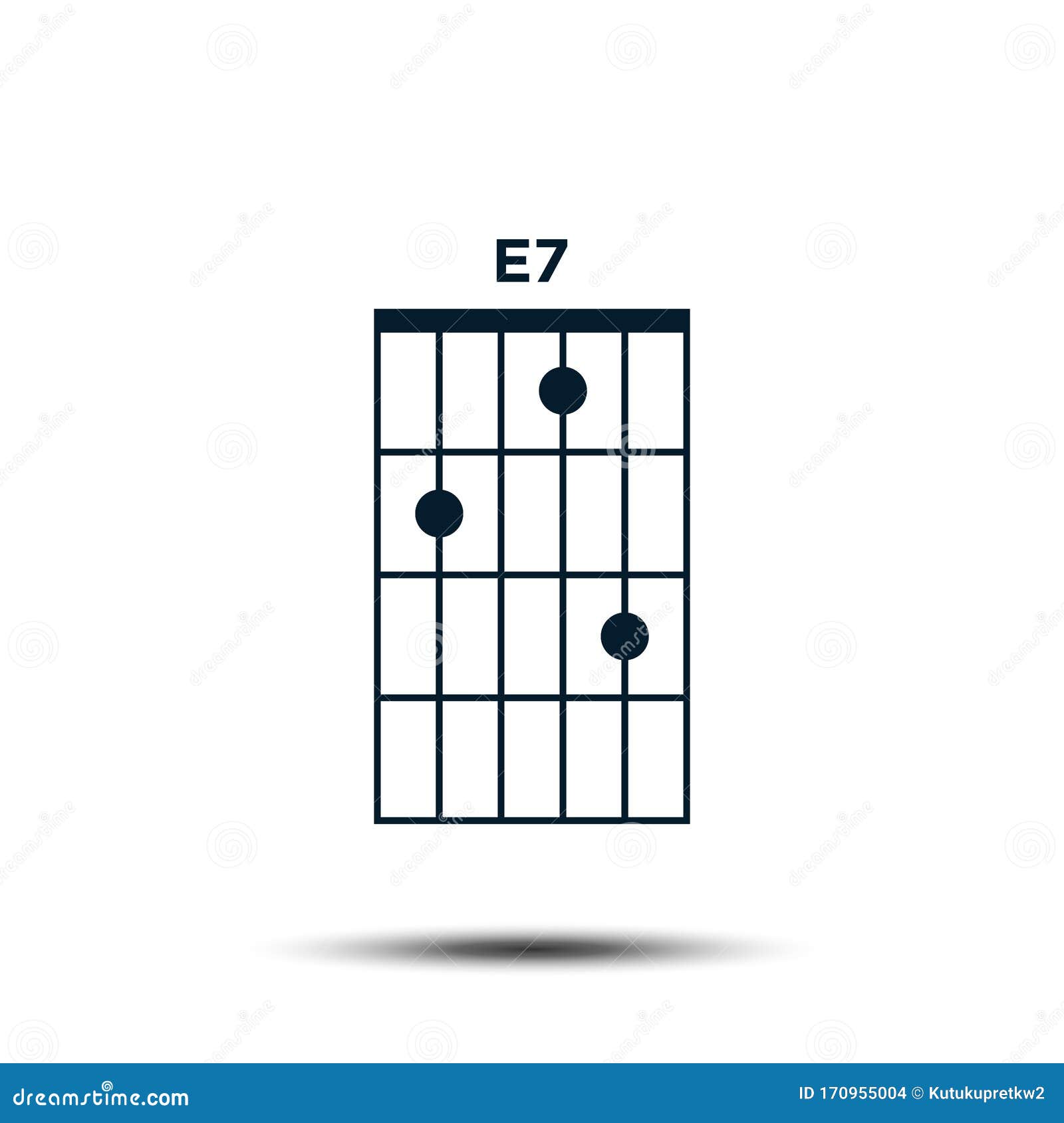 E7, Basic Guitar Chord Chart Icon Vector Template Stock Vector ...