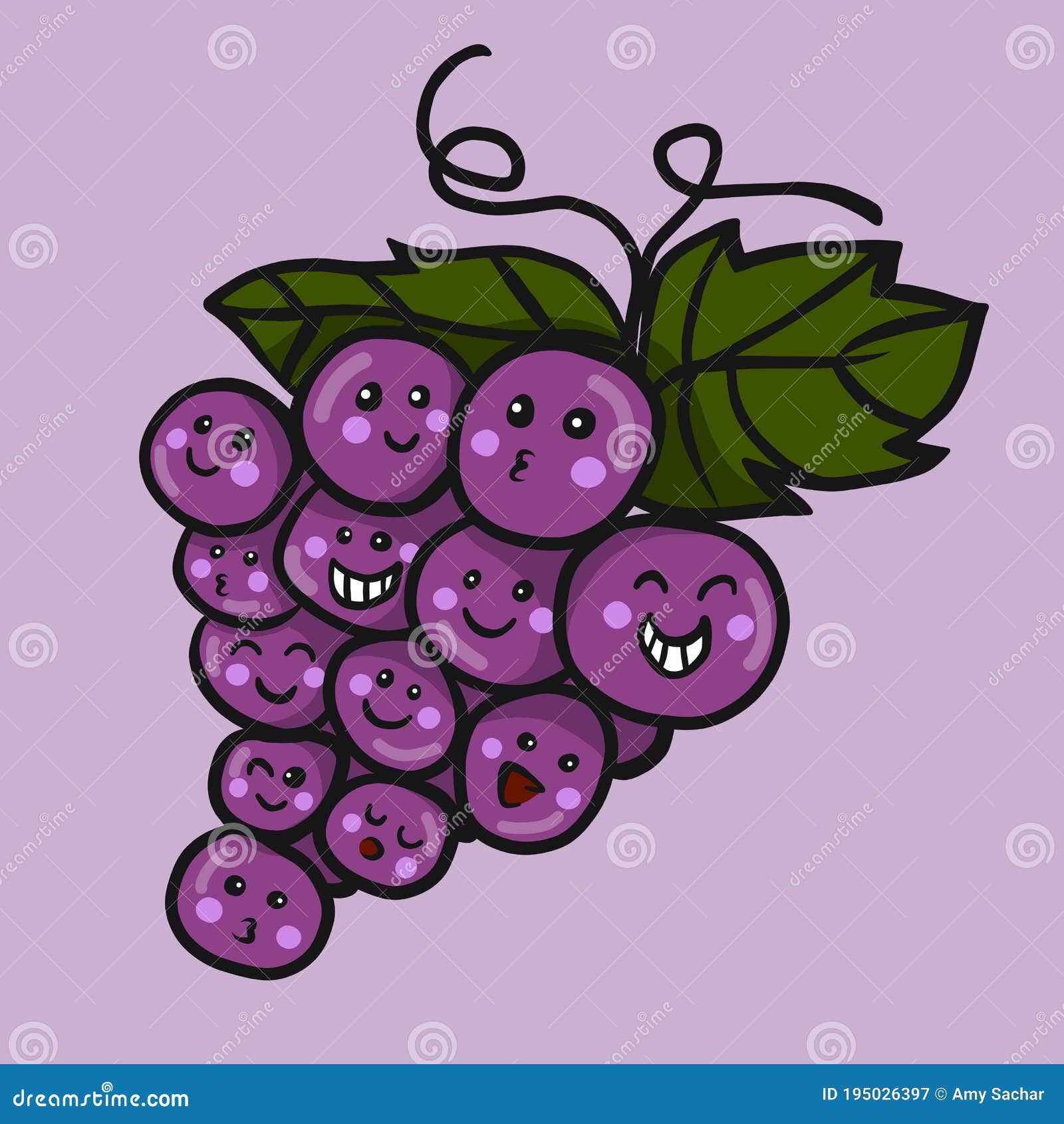 Grape Doodle Icon Hand Drawing Simple Background Royalty-Free Stock ...