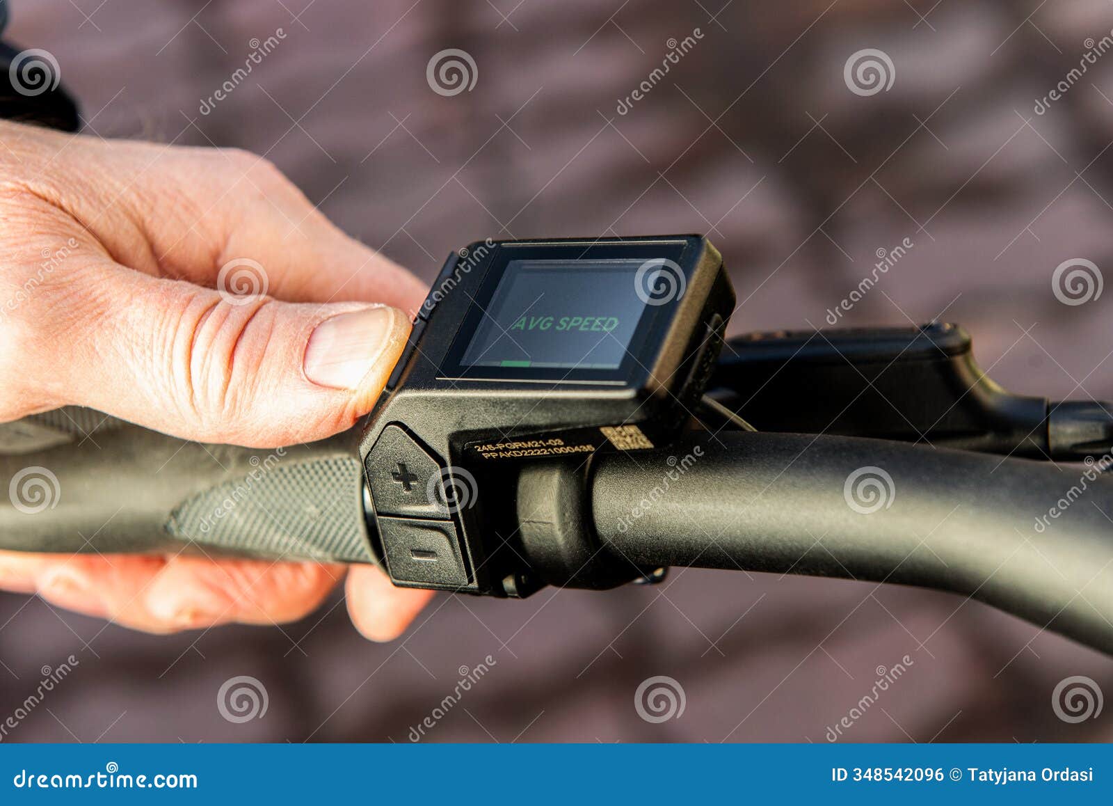 E Bike Computer Speed and Power Control. Electric Bike. Stock ...