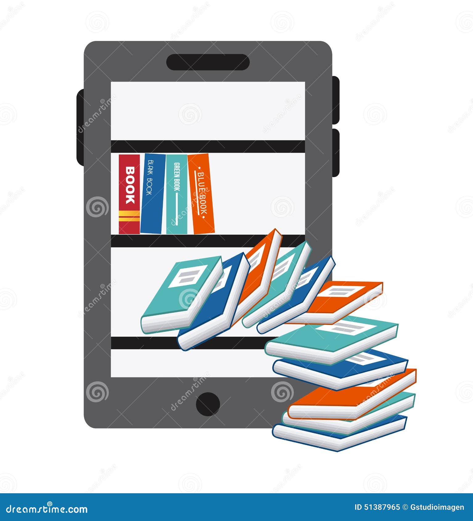 E-book stock vector. Illustration of read, library, concept - 51387965