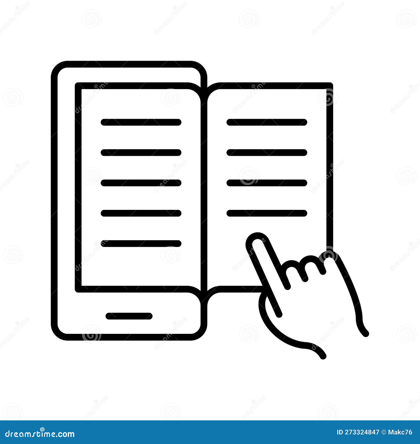 E-book Icon. Online Library. Reading Electronic Book Stock Vector - Illustration of reader ...