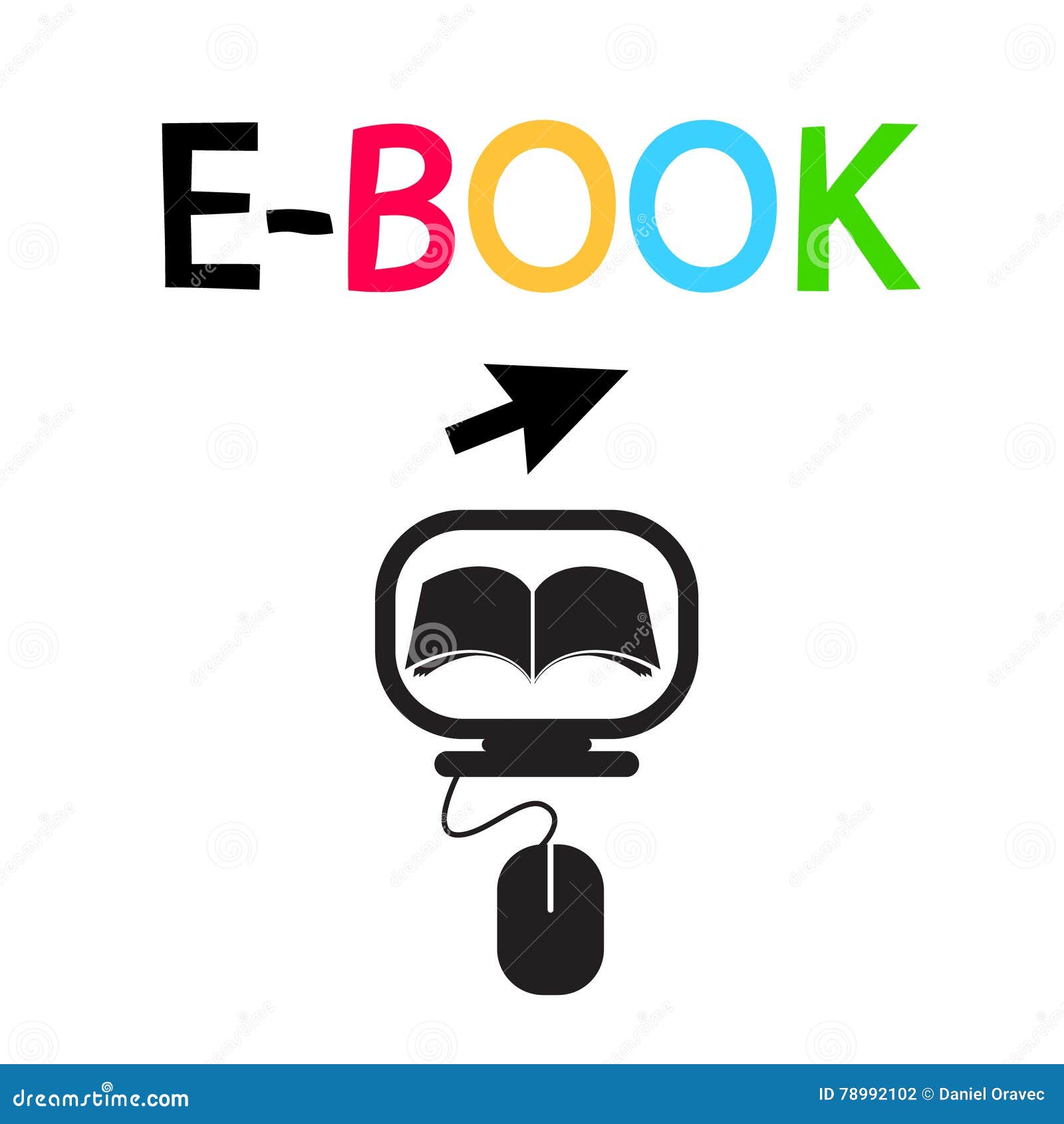 E-BOOK Icon Vector Logo Design Stock Vector - Illustration of paper ...