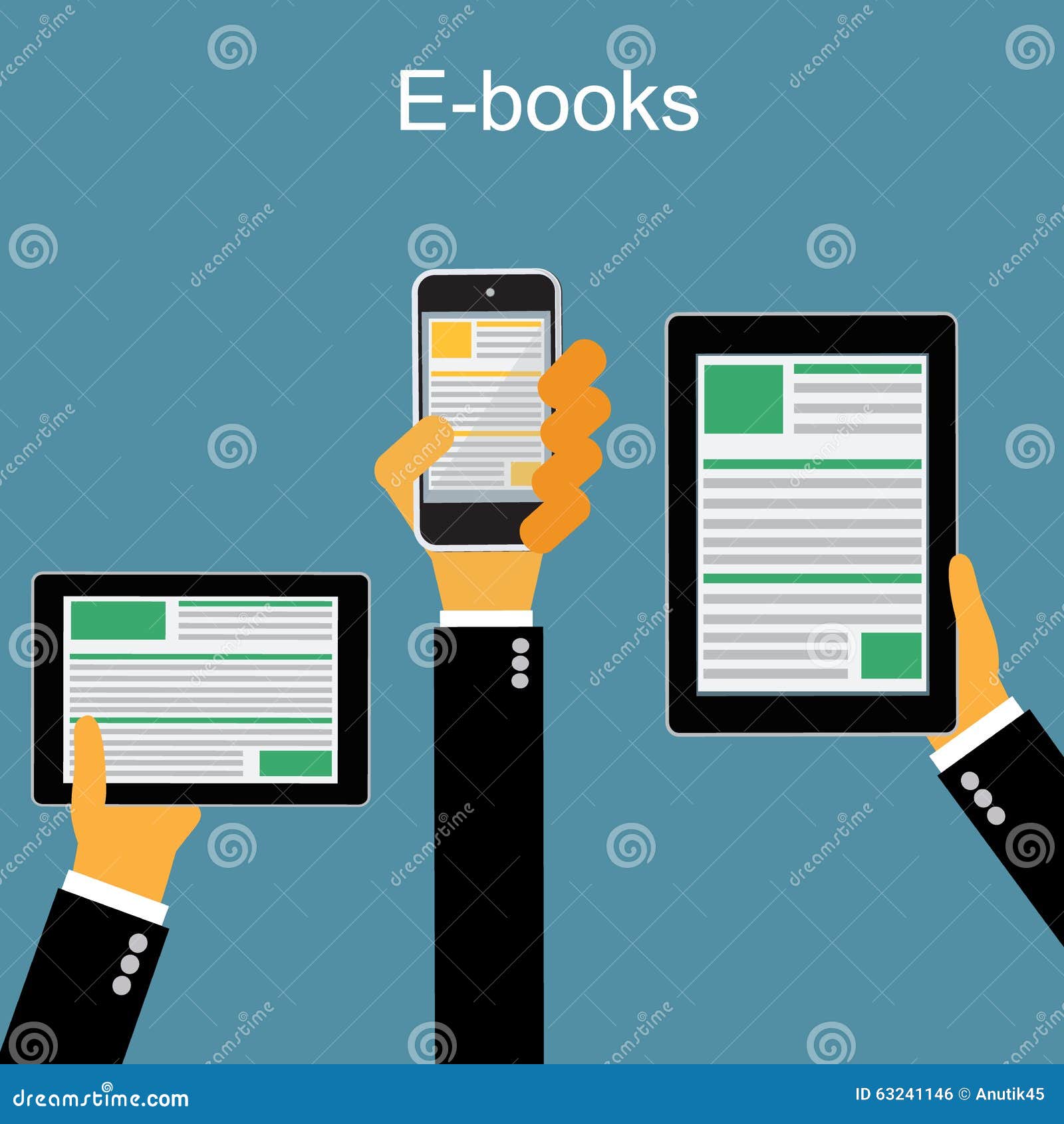 E-book. Mobile Devices Technology Concept. Online Reading and. Mobile ...