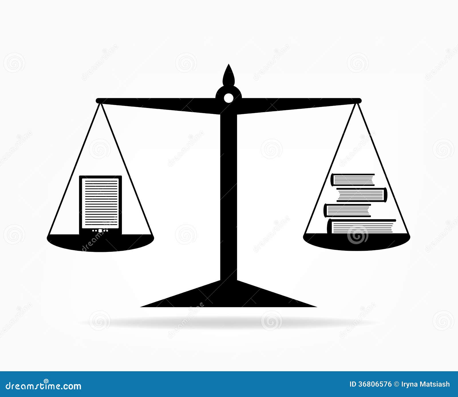 E-book and Paper Books on Scales Stock Vector - Illustration of display ...