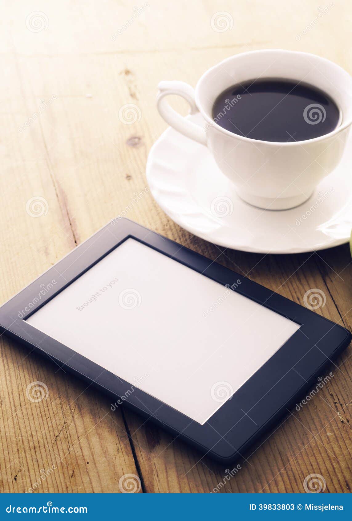 E-book reader and coffee stock image. Image of modern - 39833803