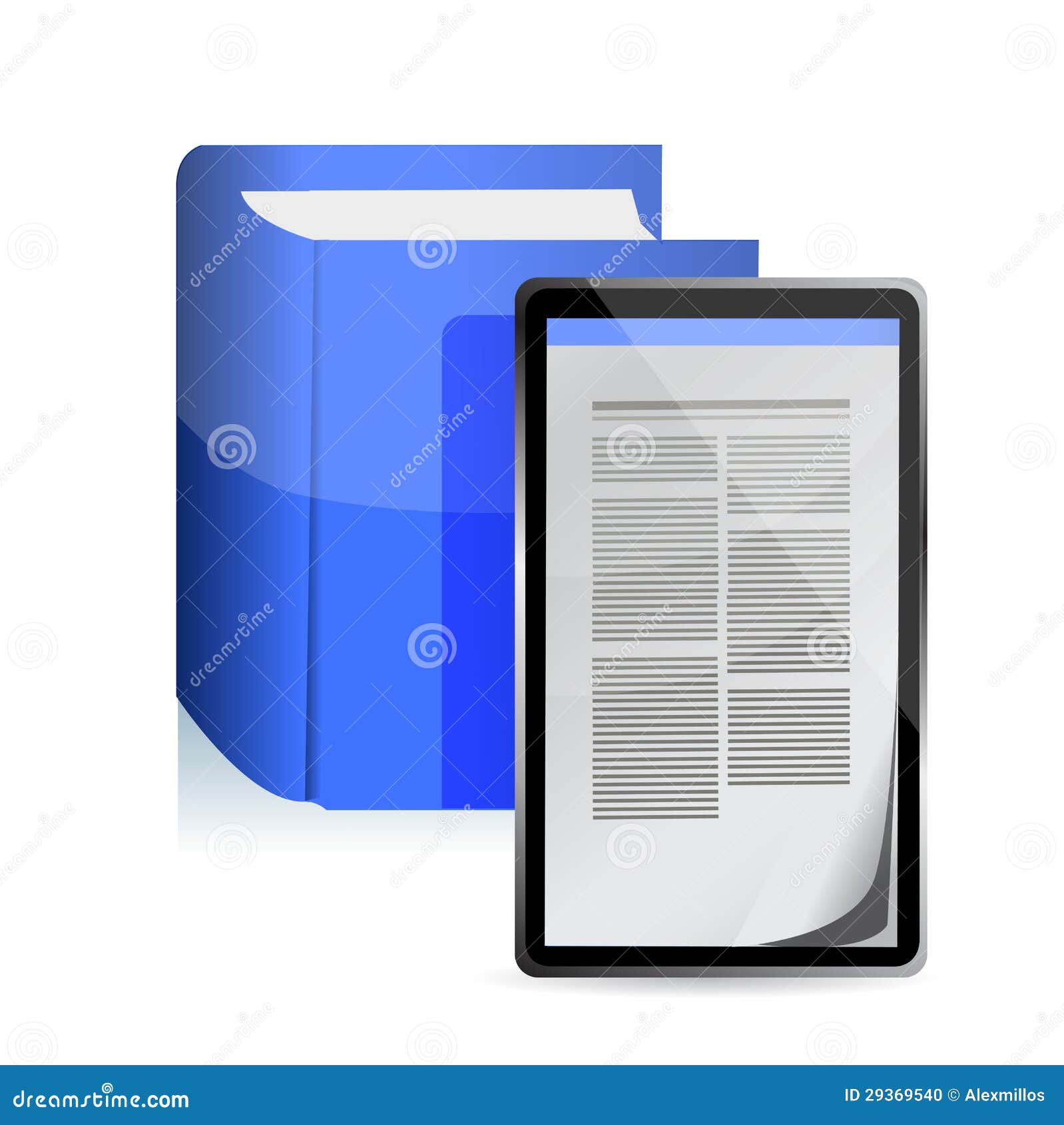 E-book Reader Concept. Tablet Pc Stock Illustration - Illustration of ...