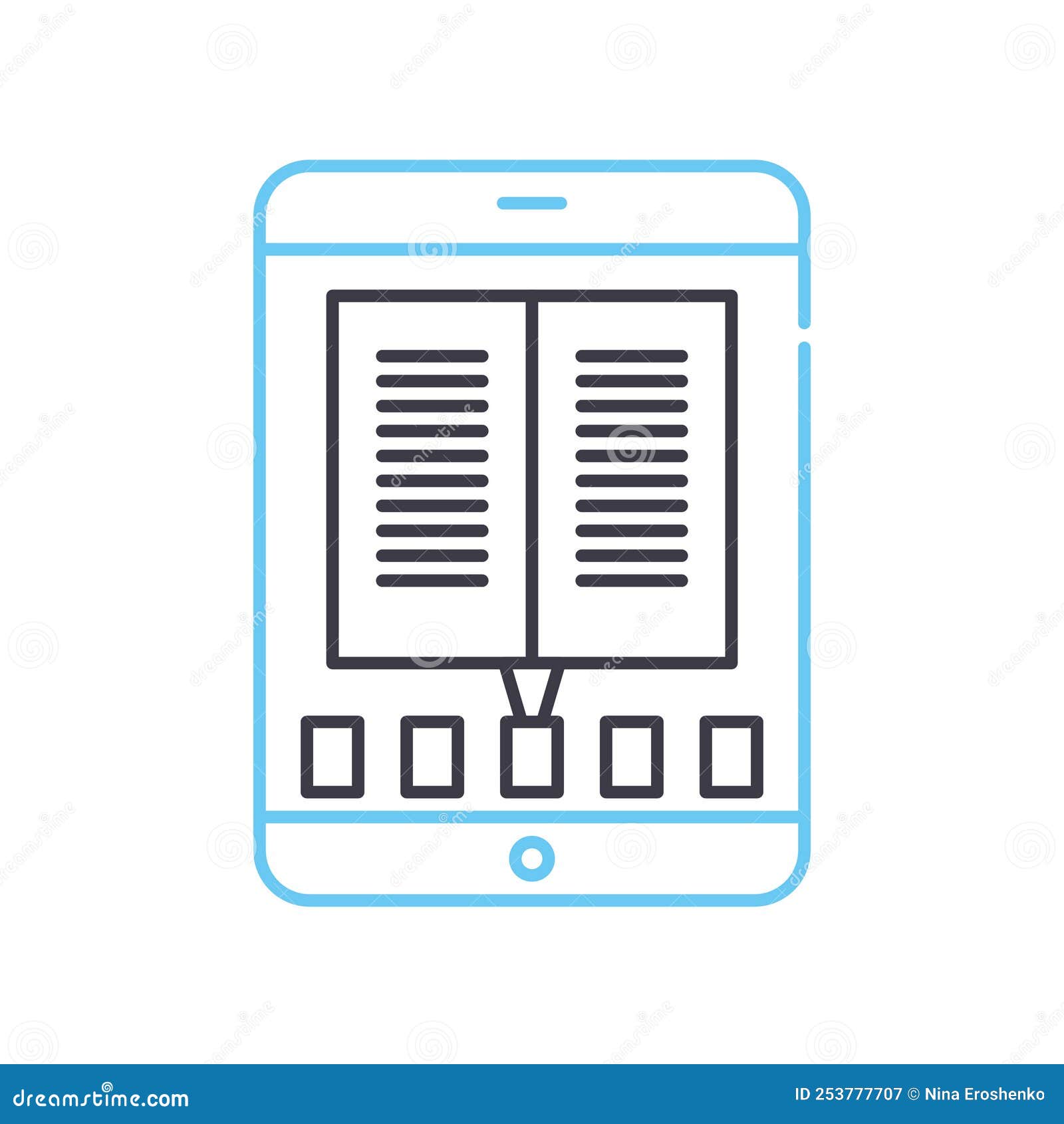 E-book Reader Line Icon, Outline Symbol, Vector Illustration, Concept ...