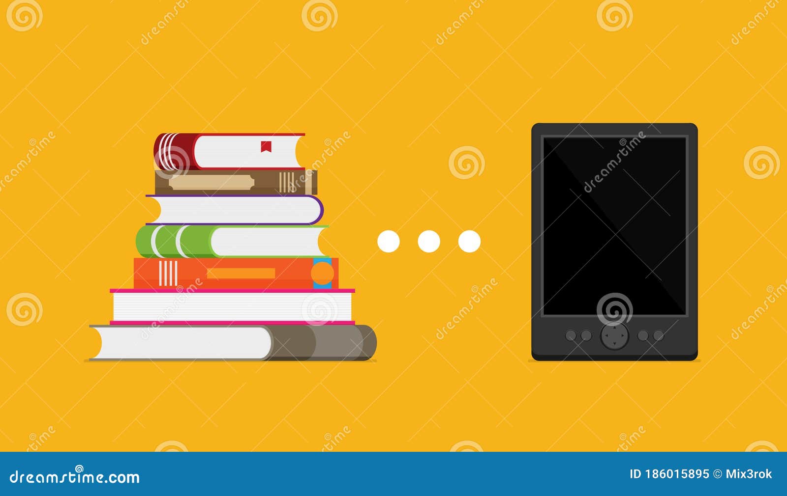 E-book Reader and Modern Education by Technology - Vector Flatstyle ...