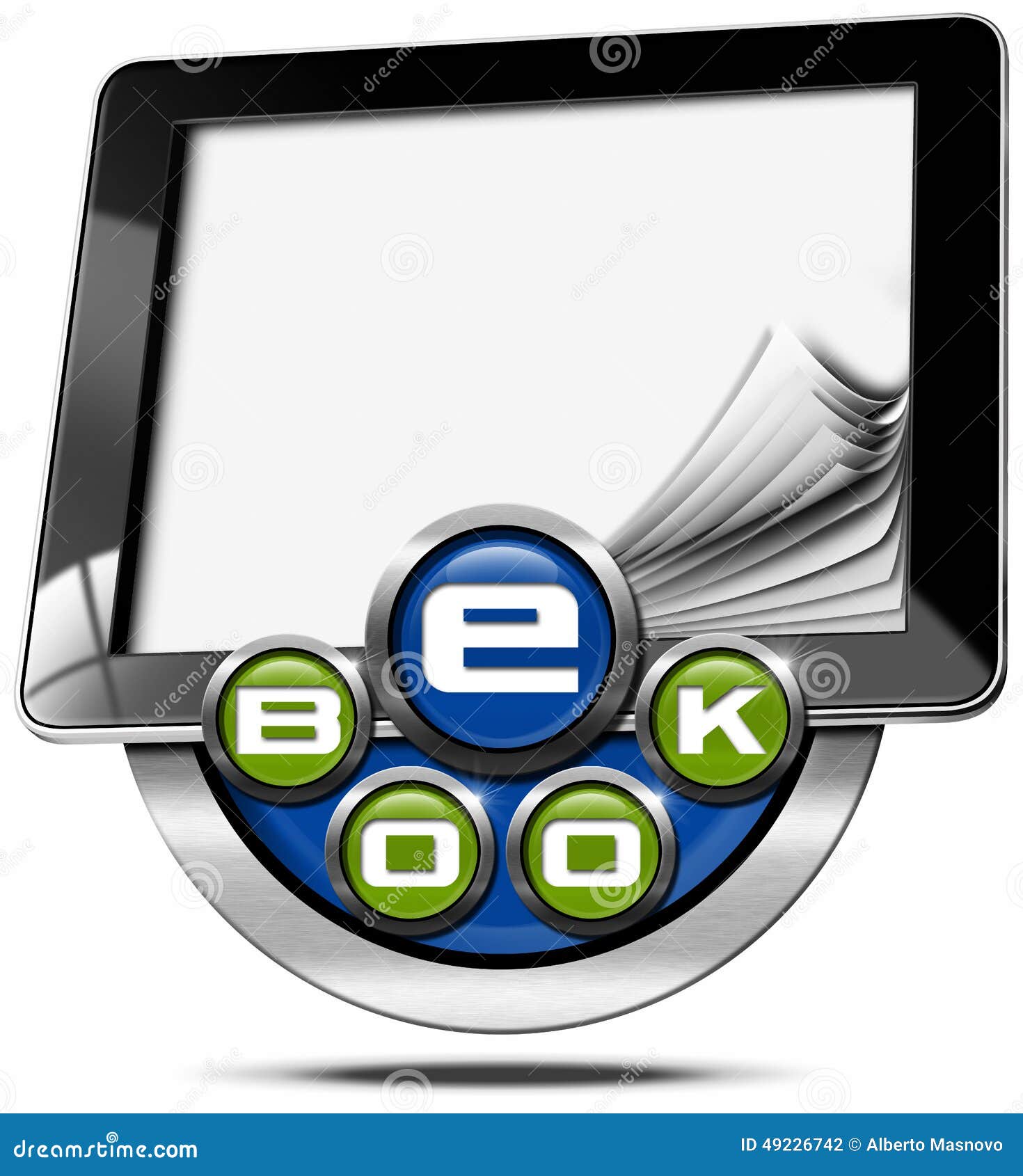 E-Book Symbol with Tablet Computer Stock Illustration - Illustration of ...